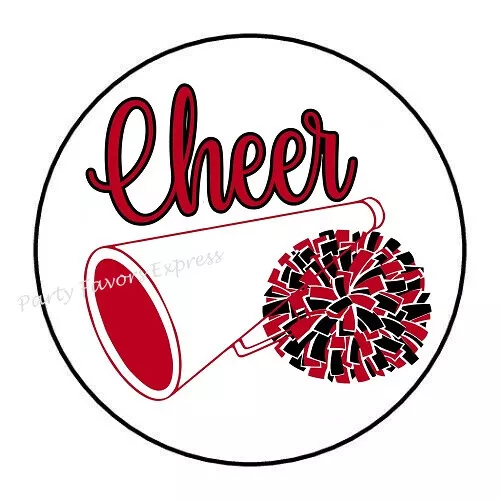 Red Cheer Cheerleading Sticker Party Favors Sticker Envelope Seals ...
