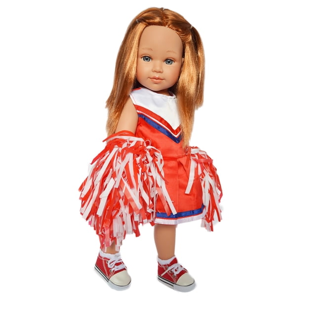 18 Inch Doll Red Cheerleader Outfit with Poms and Socks - Walmart.com