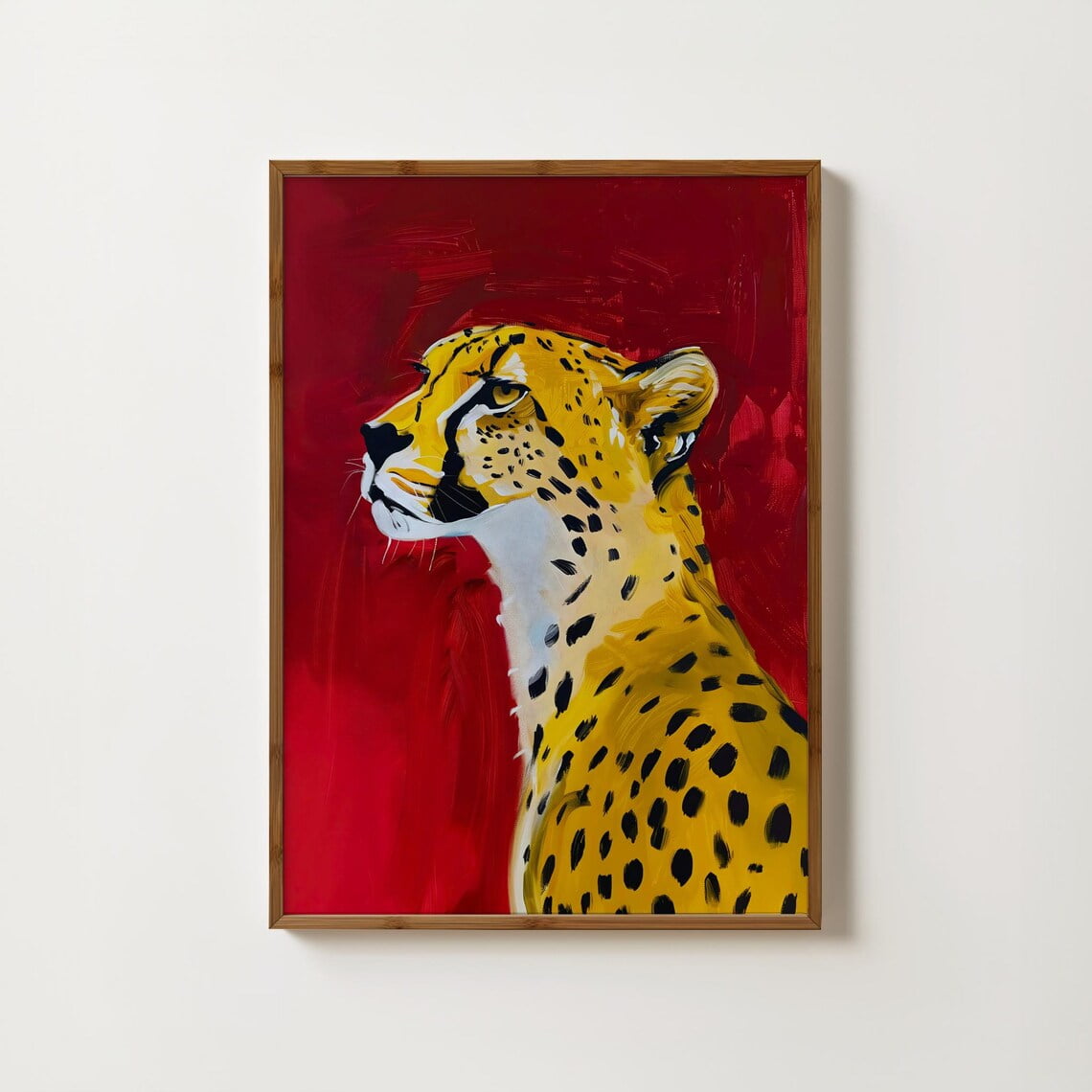 Red Cheetah Print Eclectic Cheetah Wall Art Preppy Leopard Bohemian ...