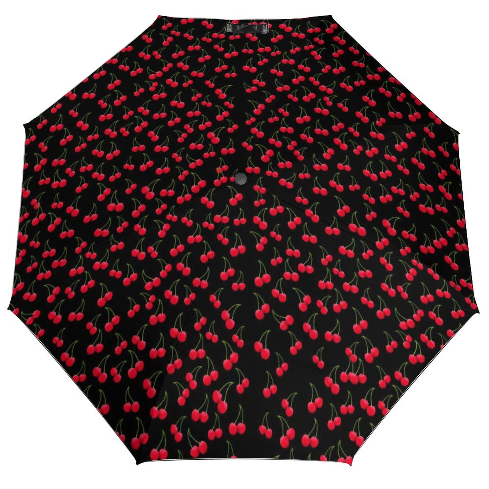 Red Cherries Umbrella Leaves Print Automatic Wind Proof Umbrella Cool ...