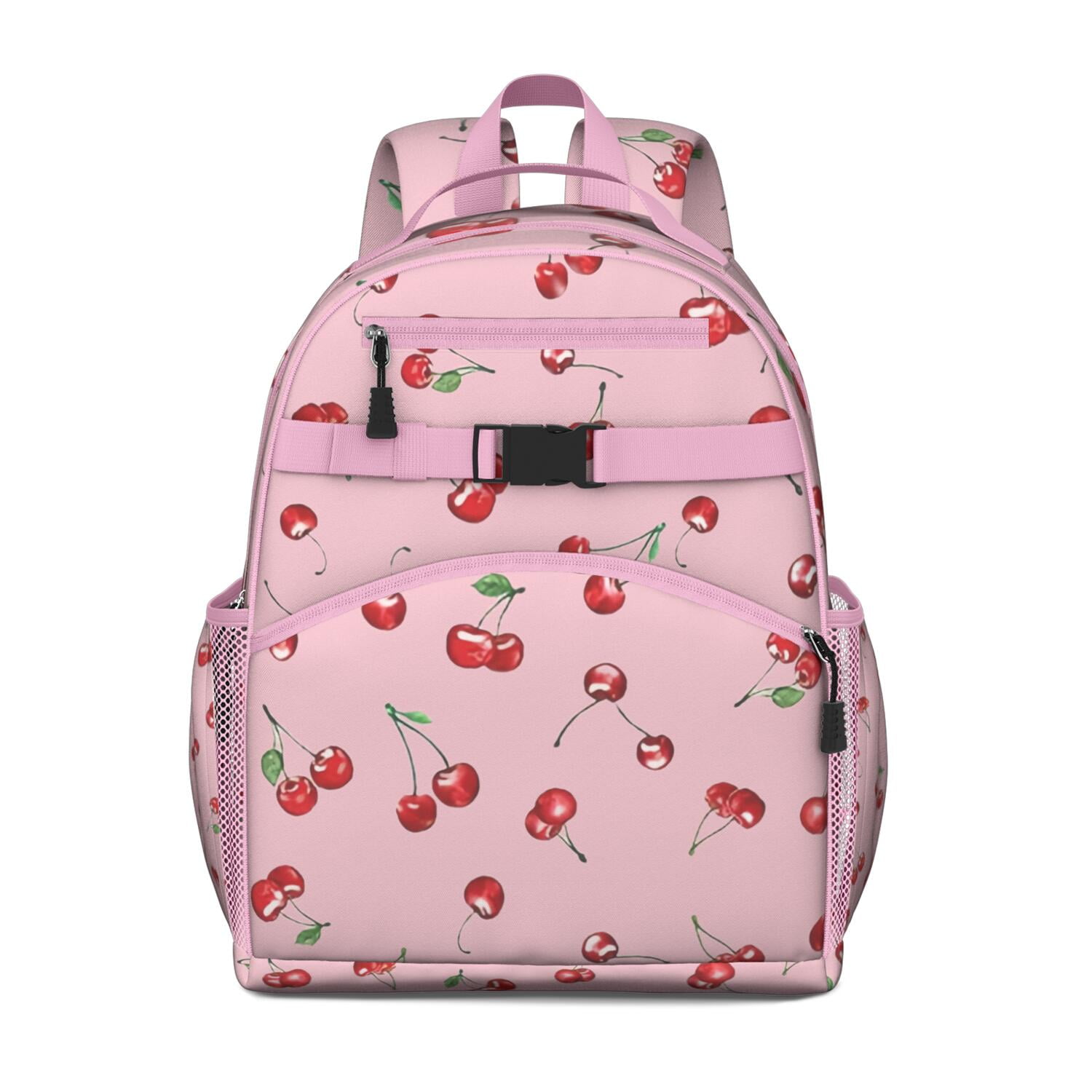 Red Cherry Art Print Ergonomic Backpack - Waterproof School Bag with ...