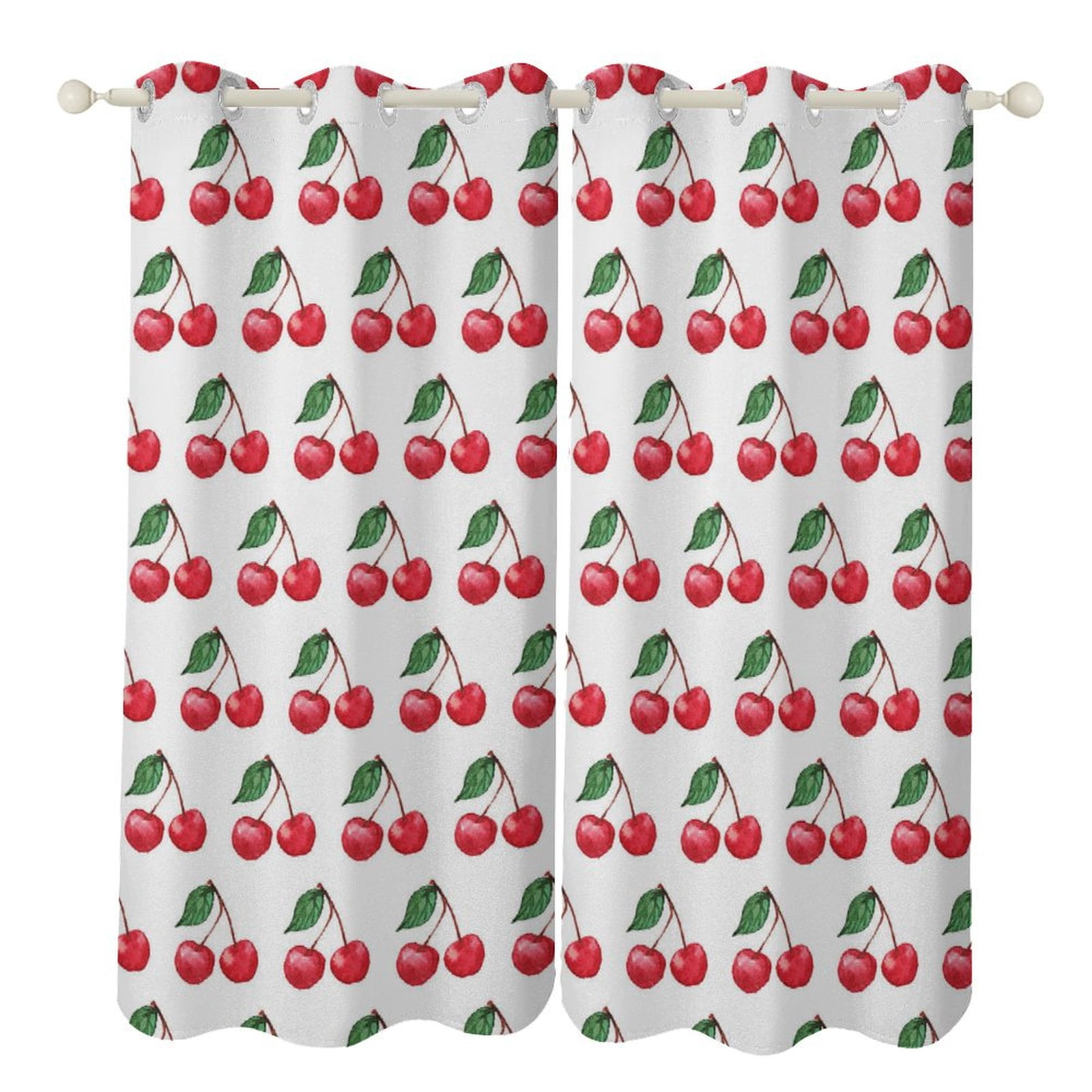 Red Cherry Blackout Window Curtains for Bedroom Living Room Kicthen ...