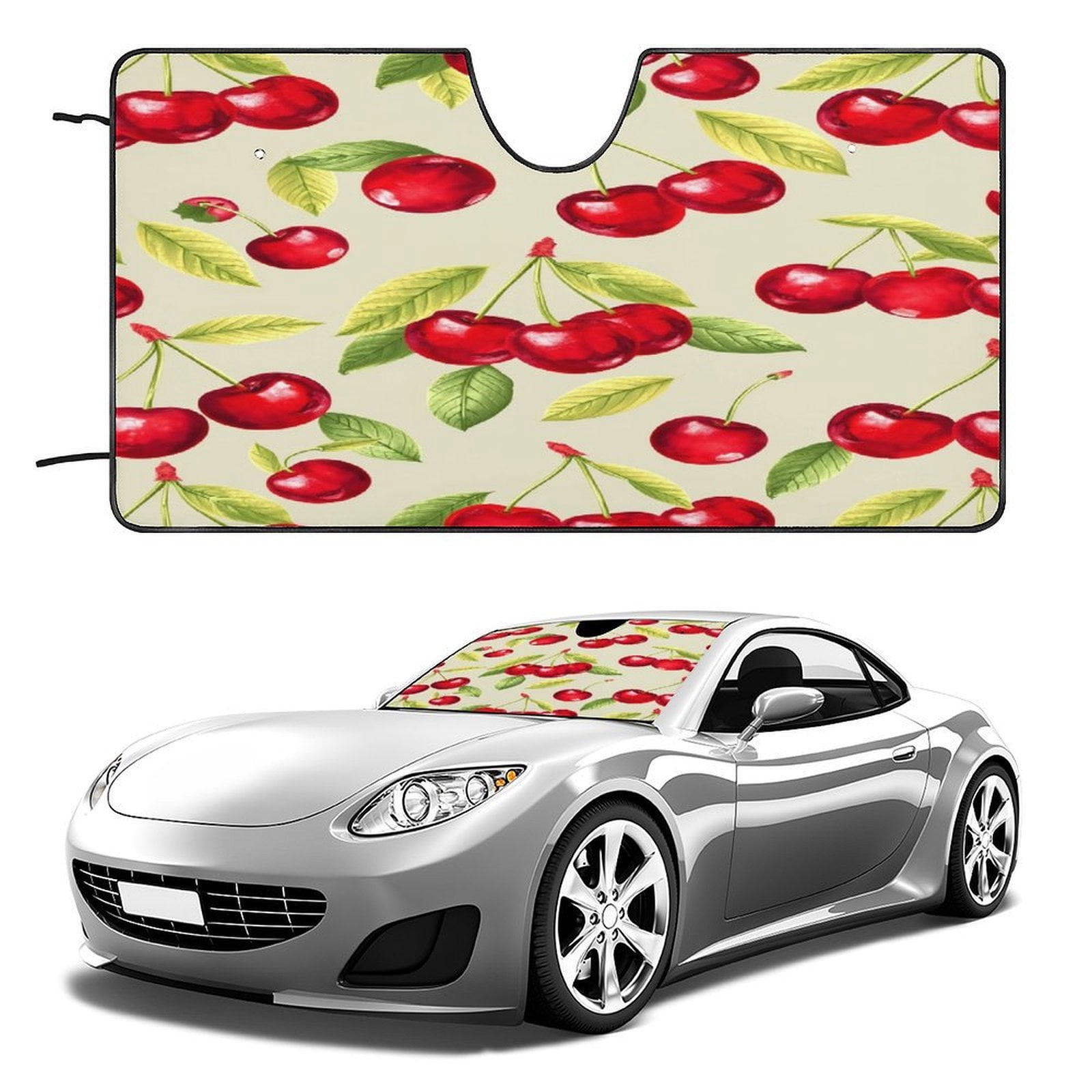 Red Cherry Pattern Car Windshield Sunshade Auto Sun Shade Car Front ...
