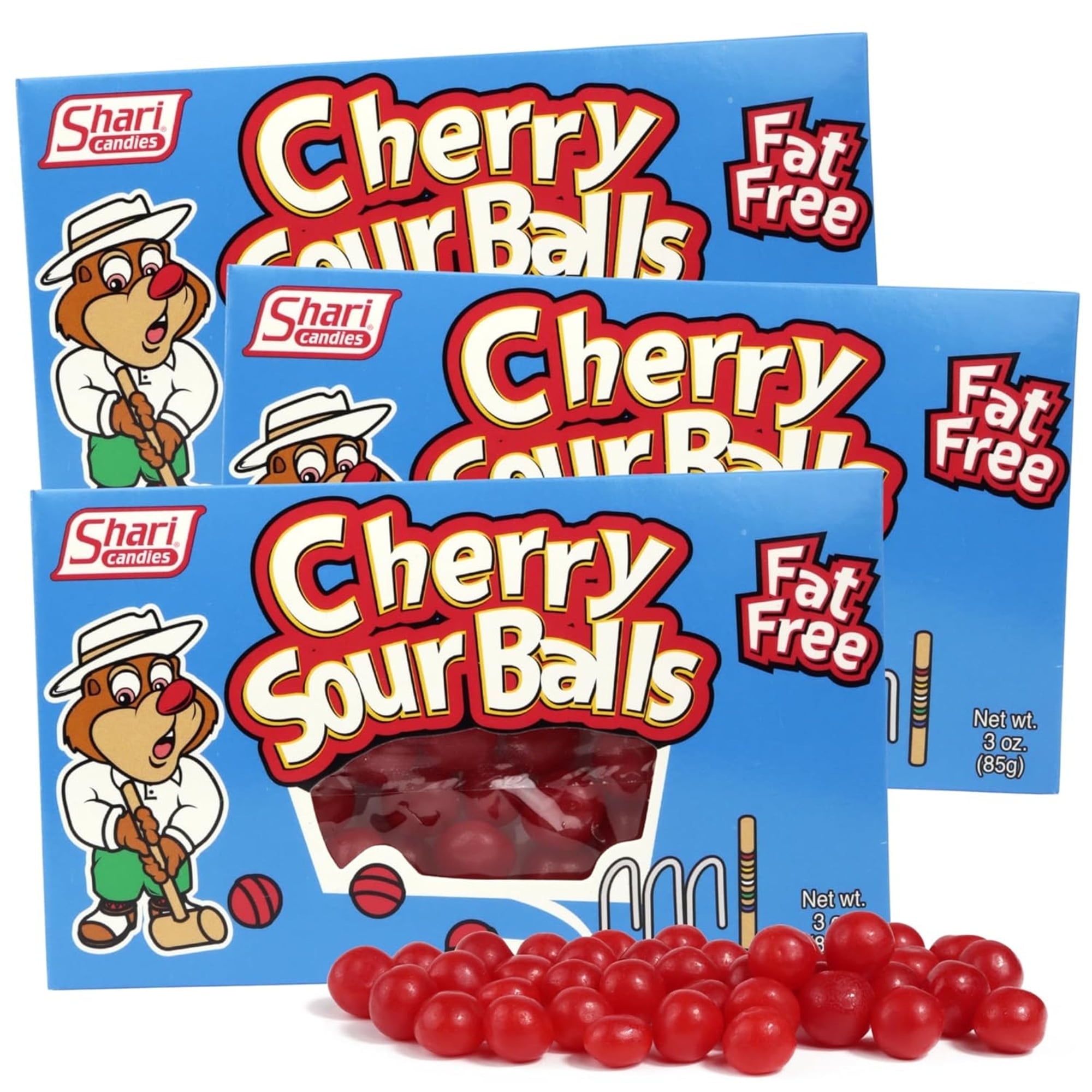 Cherry Sour Balls, Birthday Party Candy, Pack of 3, 3 Ounce per Box ...