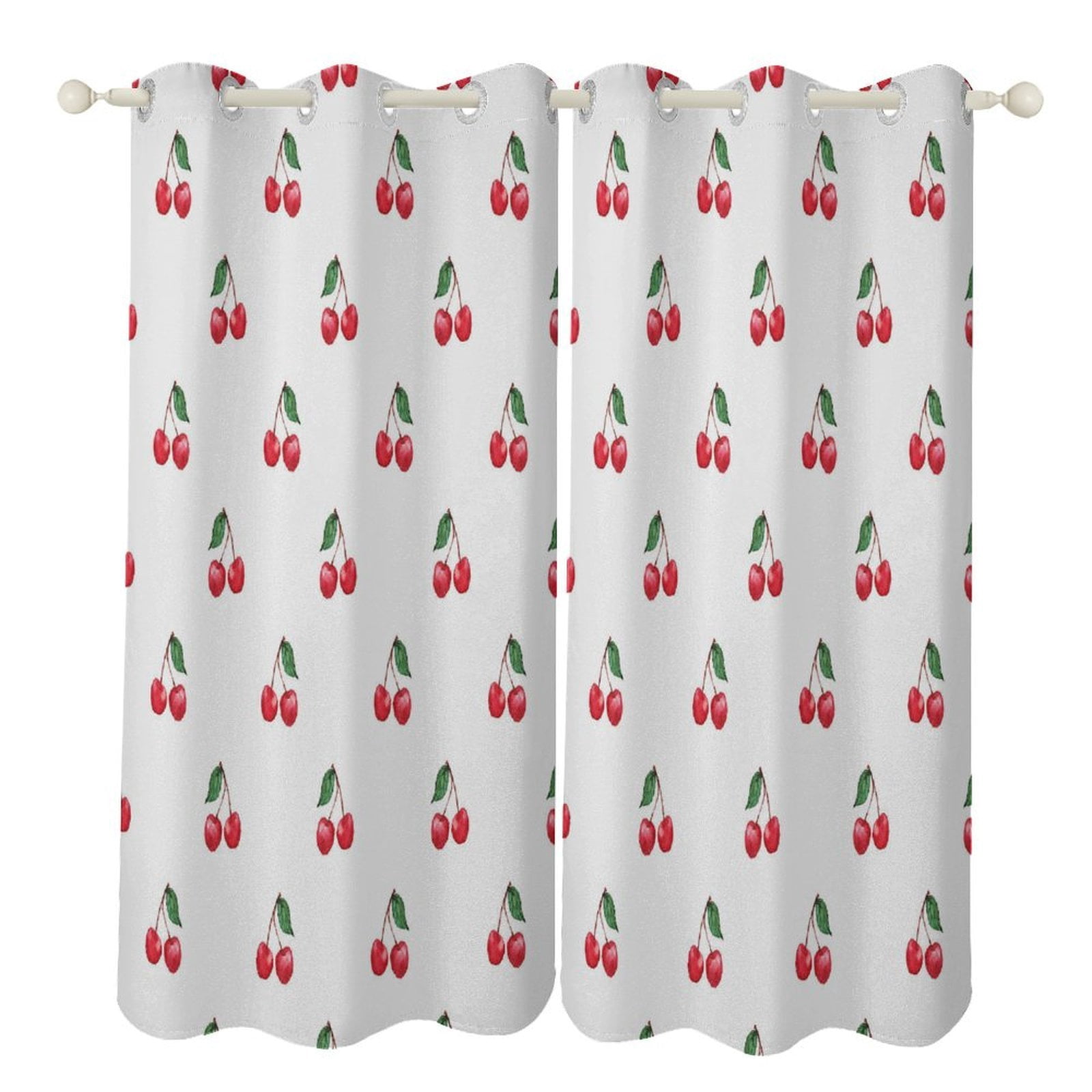 Red Cherry Window Blackout Curtain 3d Printed Blackout Curtain Bedroom ...