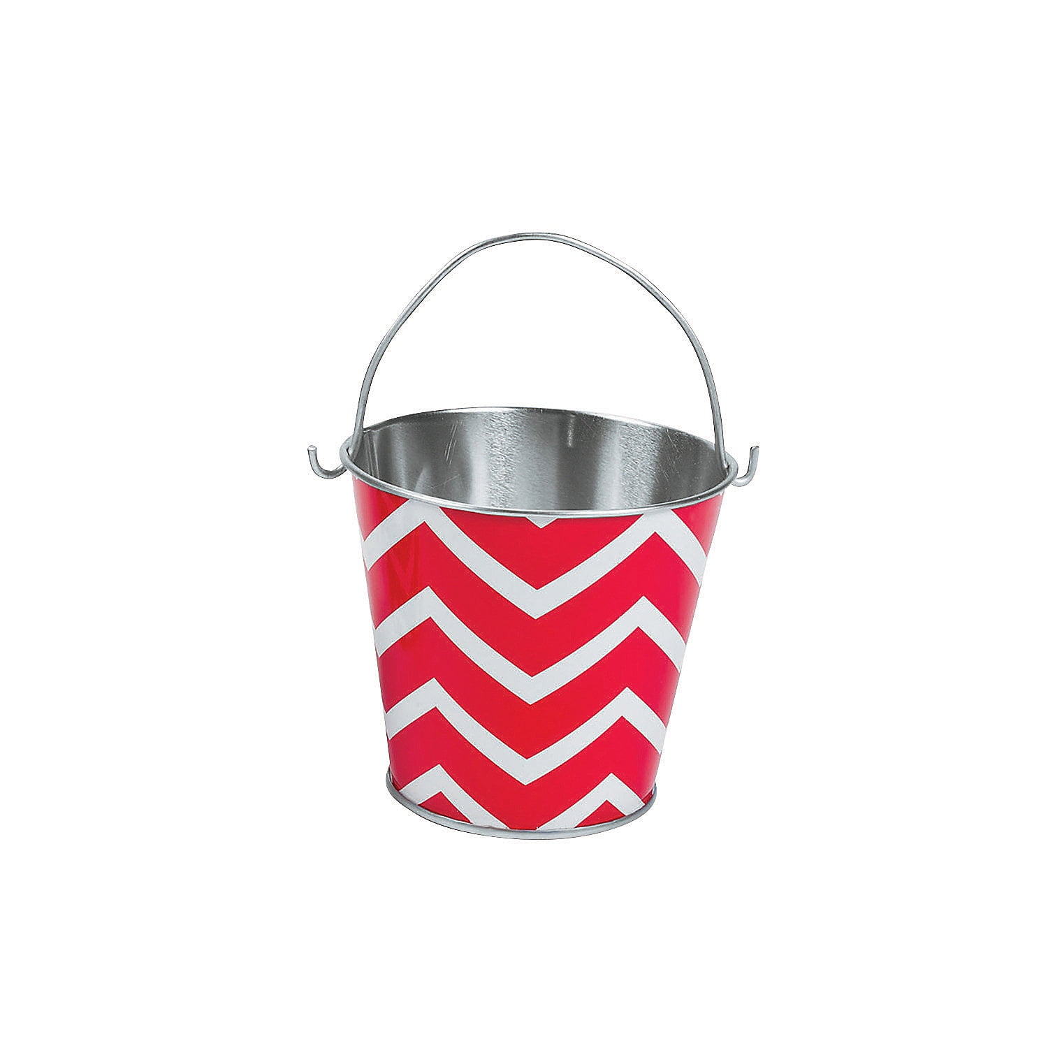 Red Chevron Metal Pails (1Pc) - Party Supplies - 1 Piece - Walmart.com