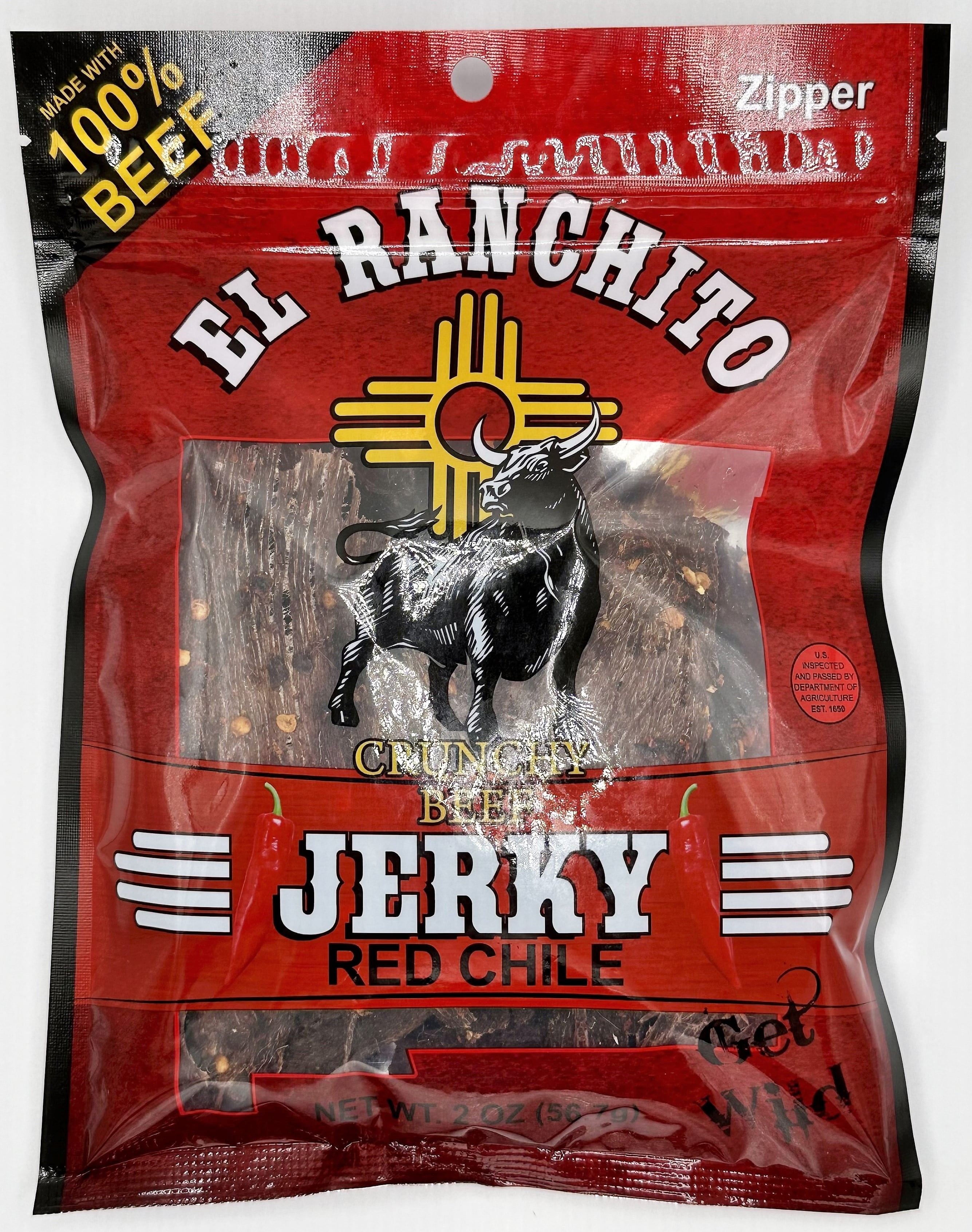 El Ranchito Spicy Red Chile Crunchy Beef Jerky, 100% Beef, Gluten Free ...