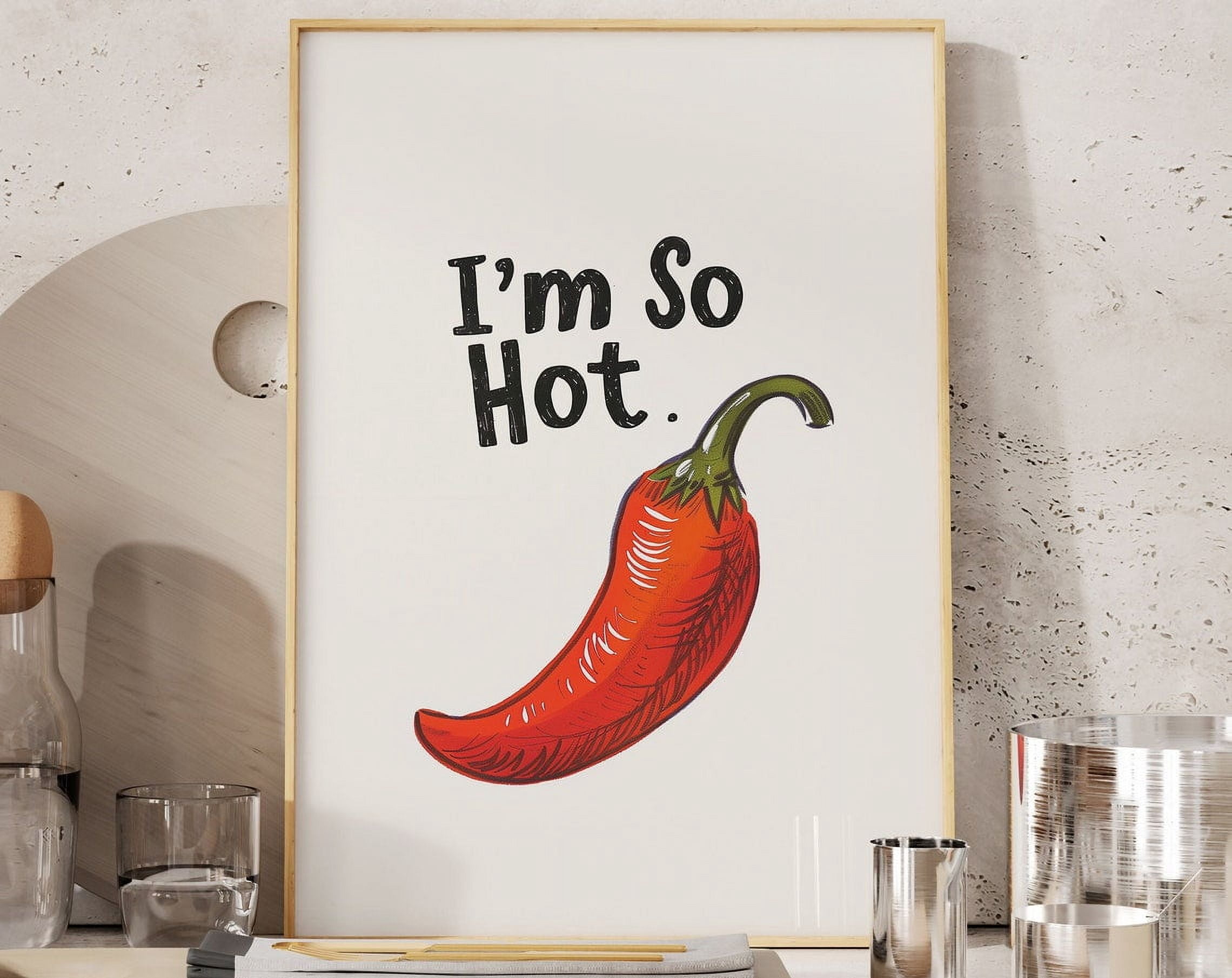 Red Chili Pepper Poster, Retro Kitchen Wall Art, Funny Kitchen Print ...