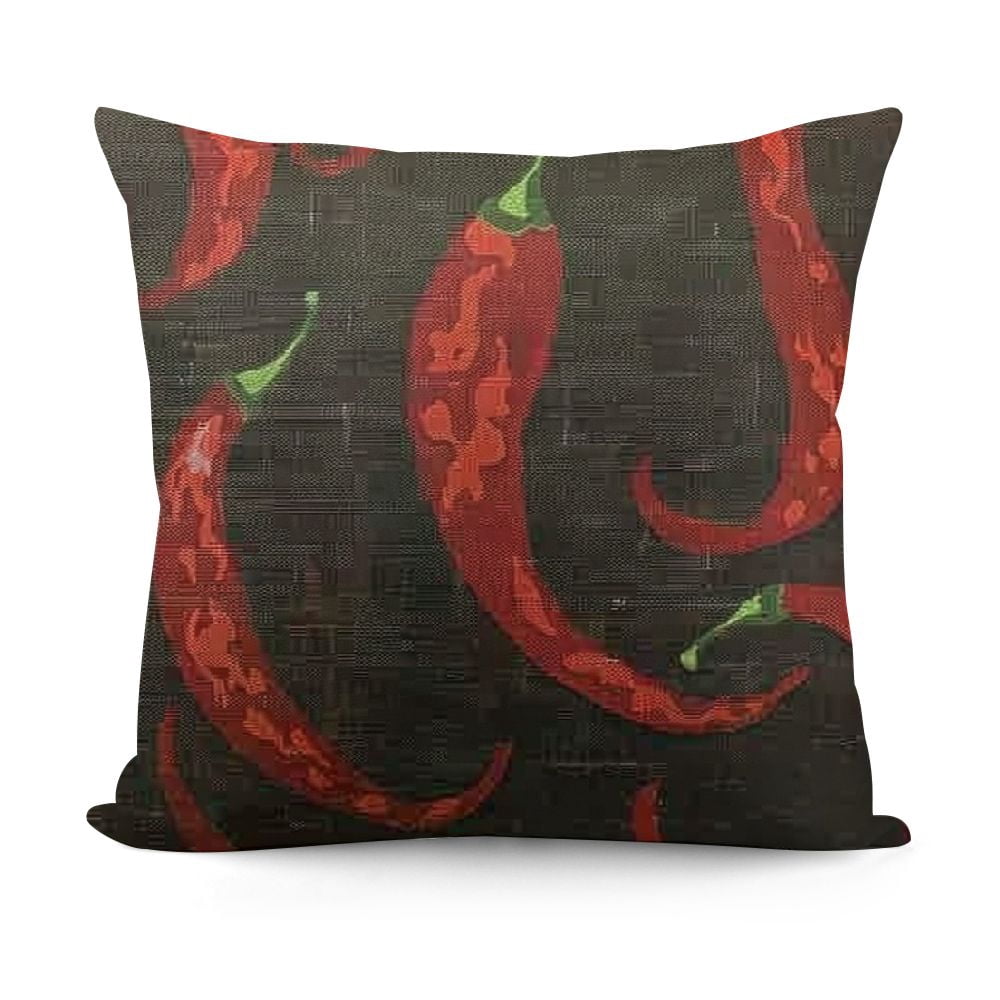 Red Chilli Pepper Throw Pillow Cover Tabasco Chilli Spices Pepper Black ...