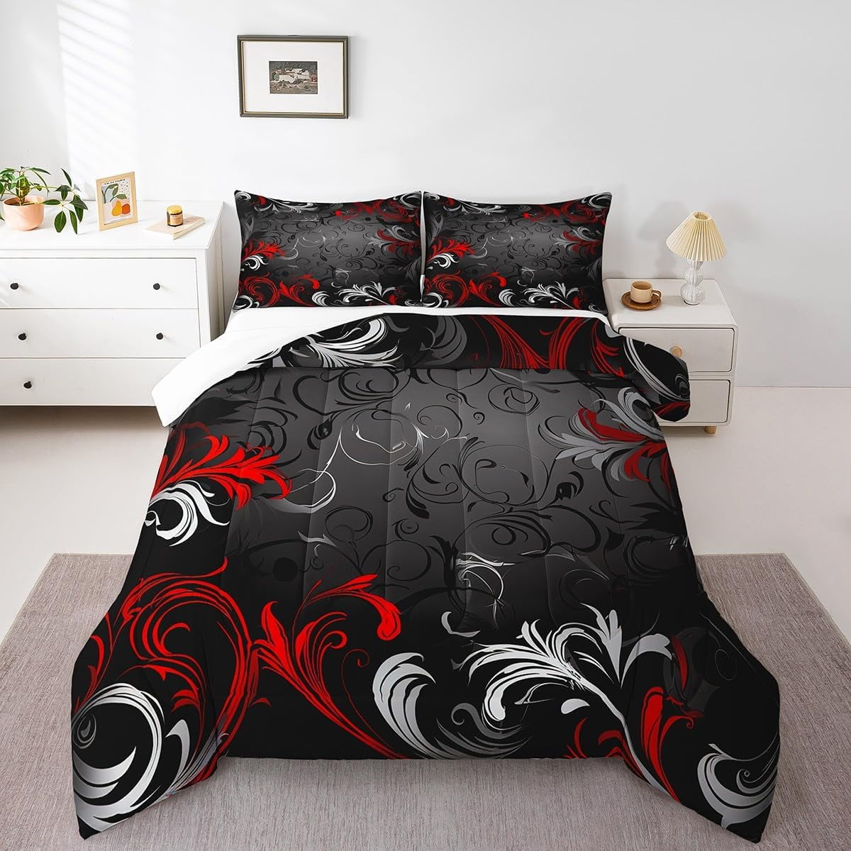 Red China Dragon Comforter Set Golden Dragon Bedding Set for Adults ...