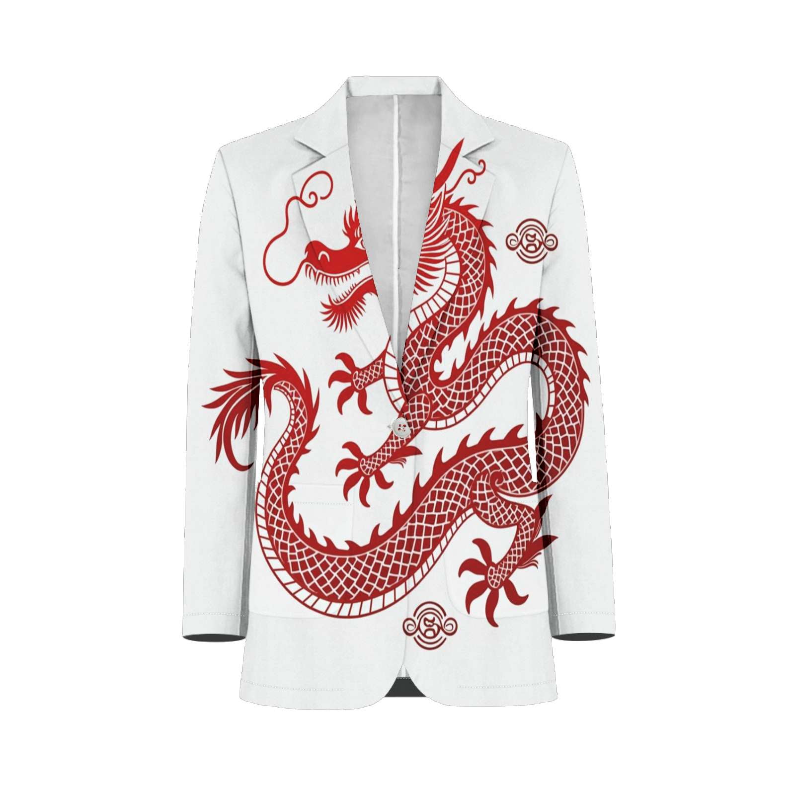 Red Chinese Dragon Design Customized Men's Suits full man Shawl Collar ...