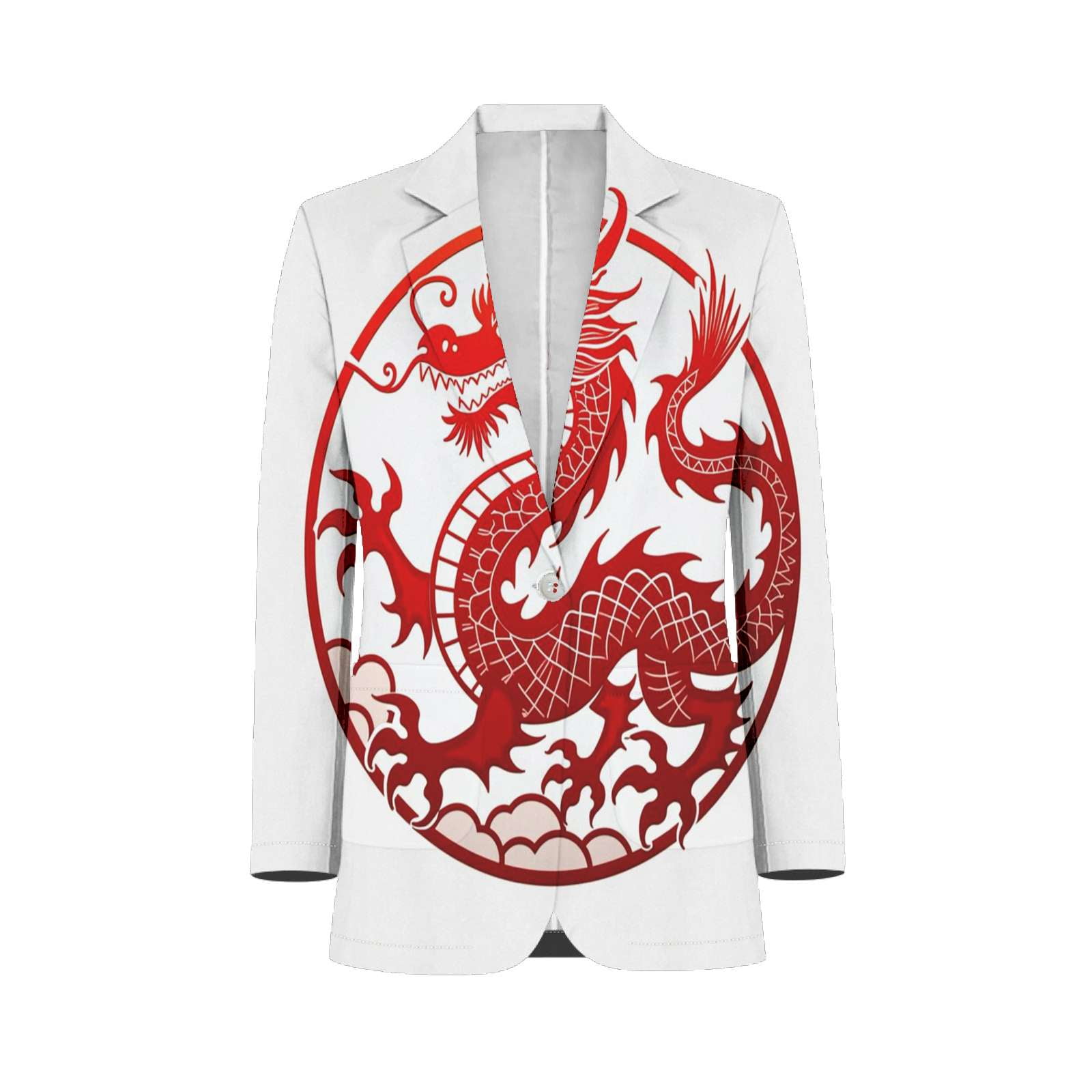 Red Chinese Dragon Paper Cut Customized Men's Suits full man Shawl ...