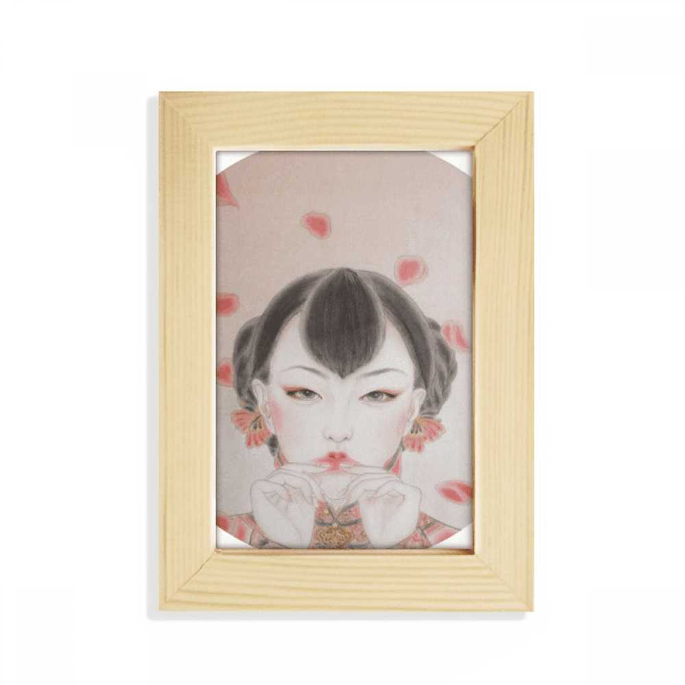 Red Chinese Traditional Beauty Painting Desktop Display Photo Frame ...