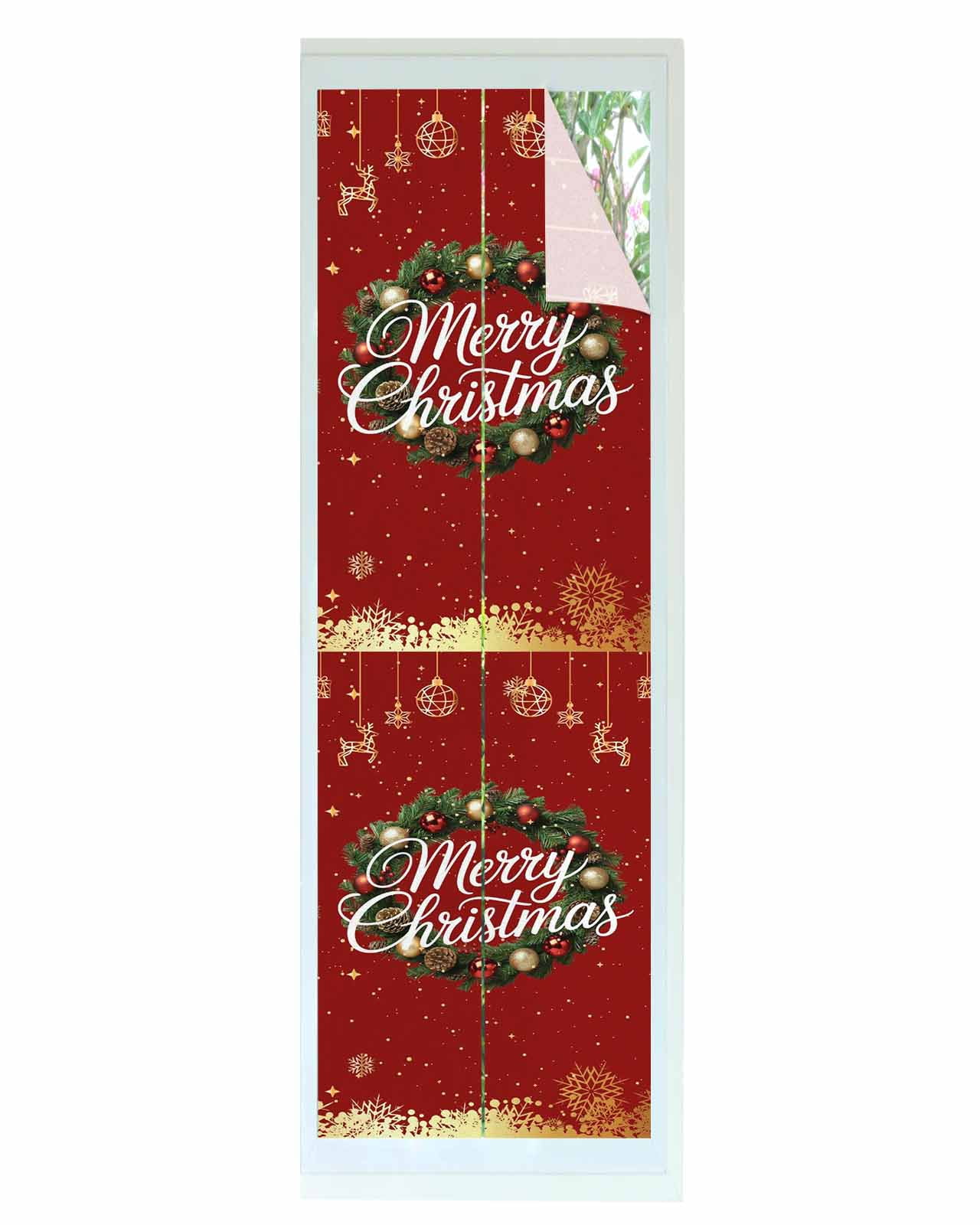 Red Christma Window Privacy Film Stained Glass Window Film Decorative ...