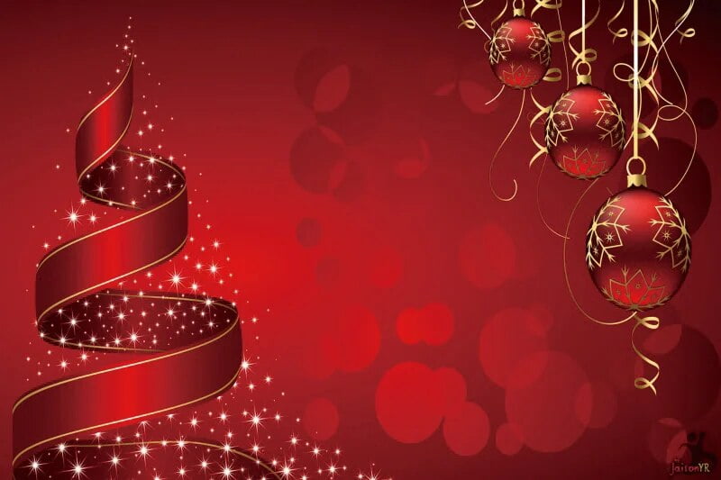 Red Christmas Background Family Decoration Birthday Portrait Custom ...