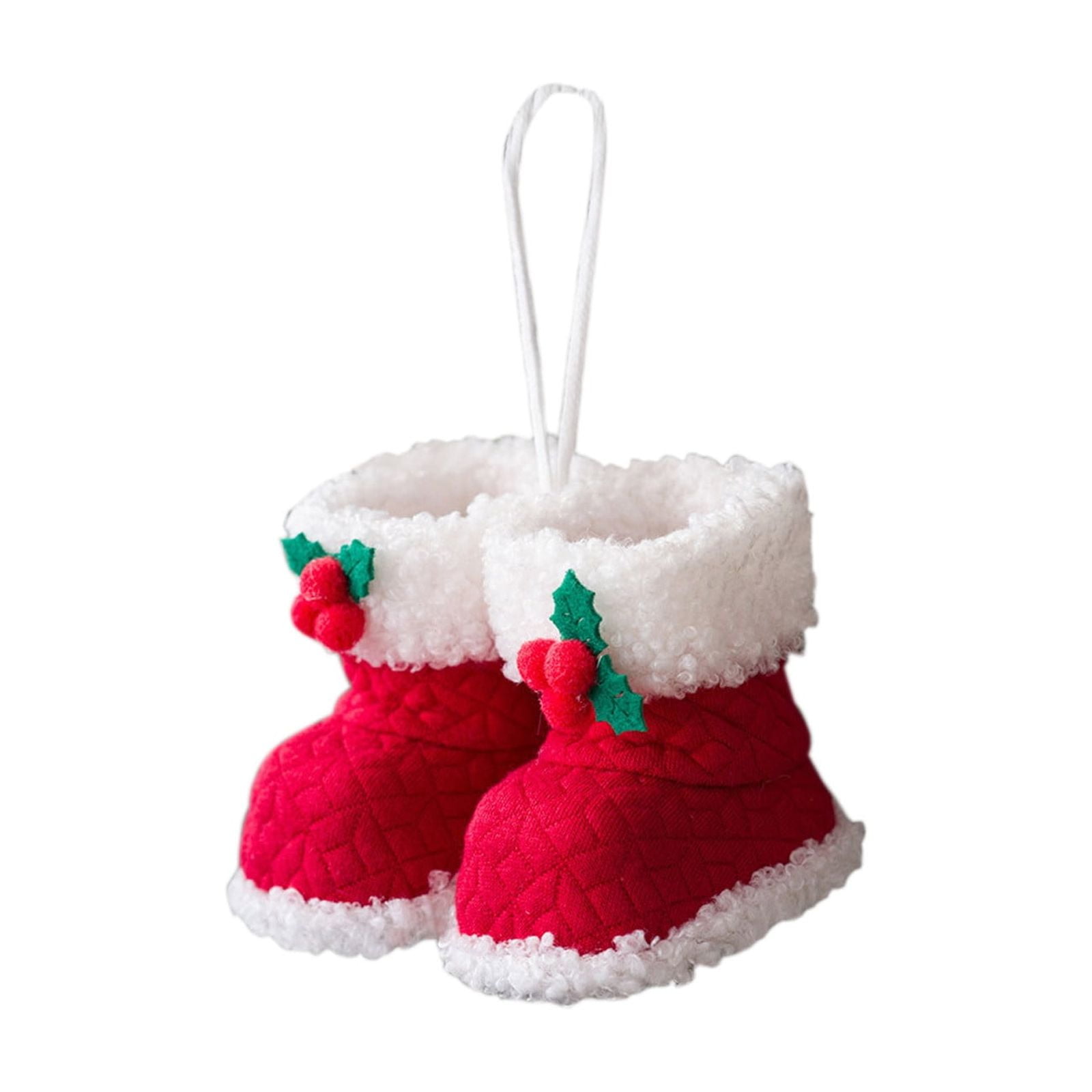 Red Christmas Boot Ornament With Rope Suspension For Tree Decor ...
