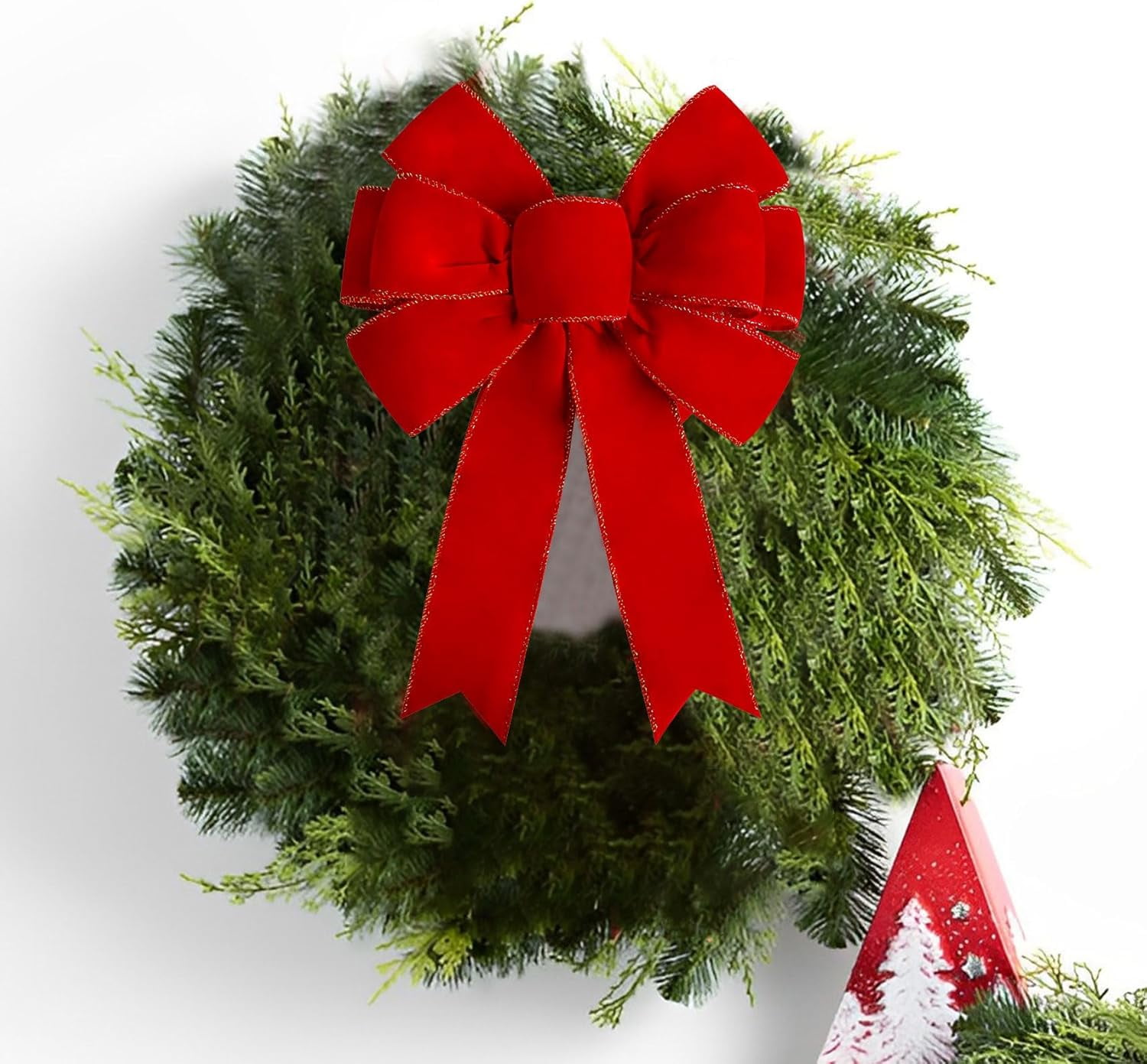 Red Christmas Bows Outdoor Decorations, Large Christmas Tree Topper Bow ...