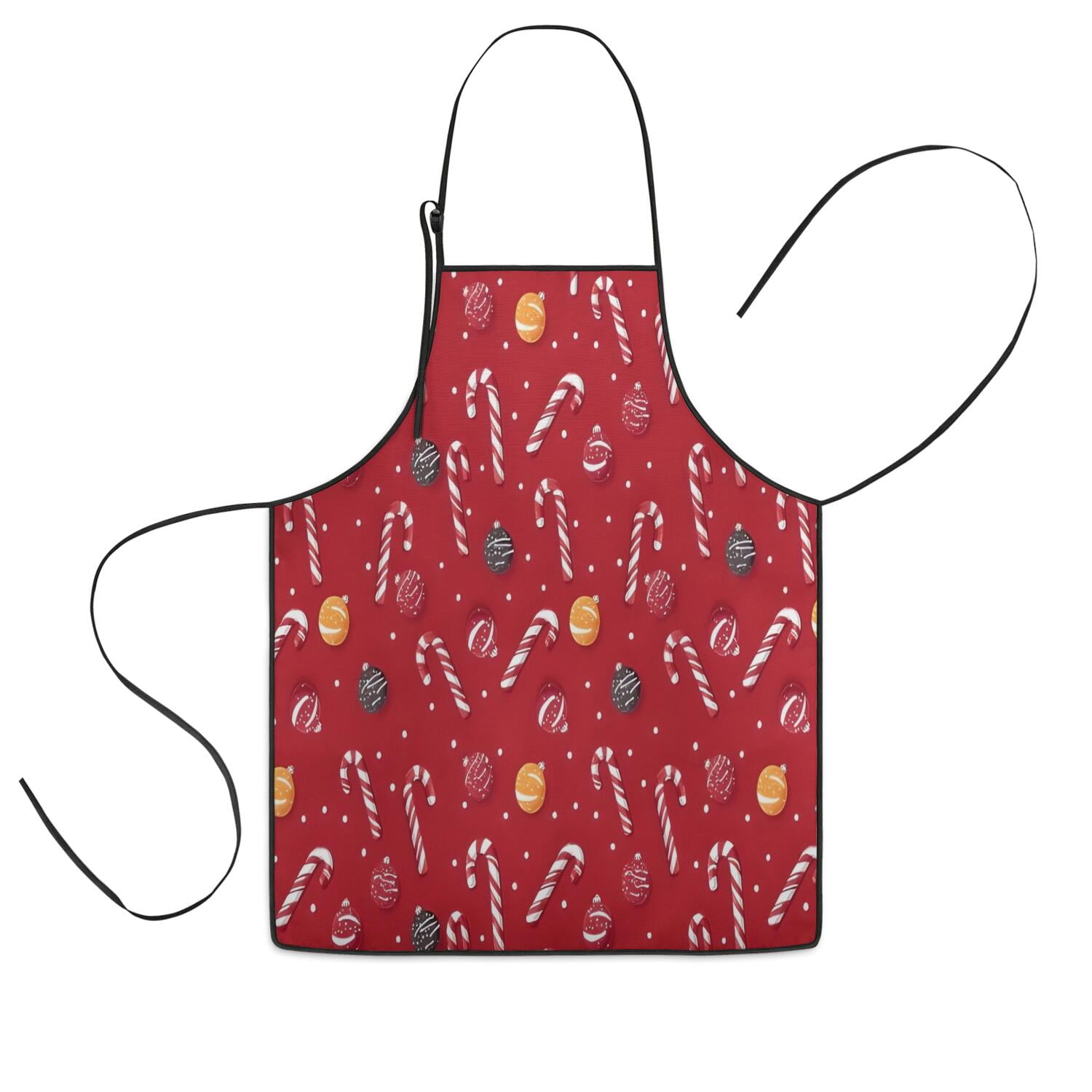 Red Christmas Candy Cane Pattern Kids Aprons for Girls and Boys ...