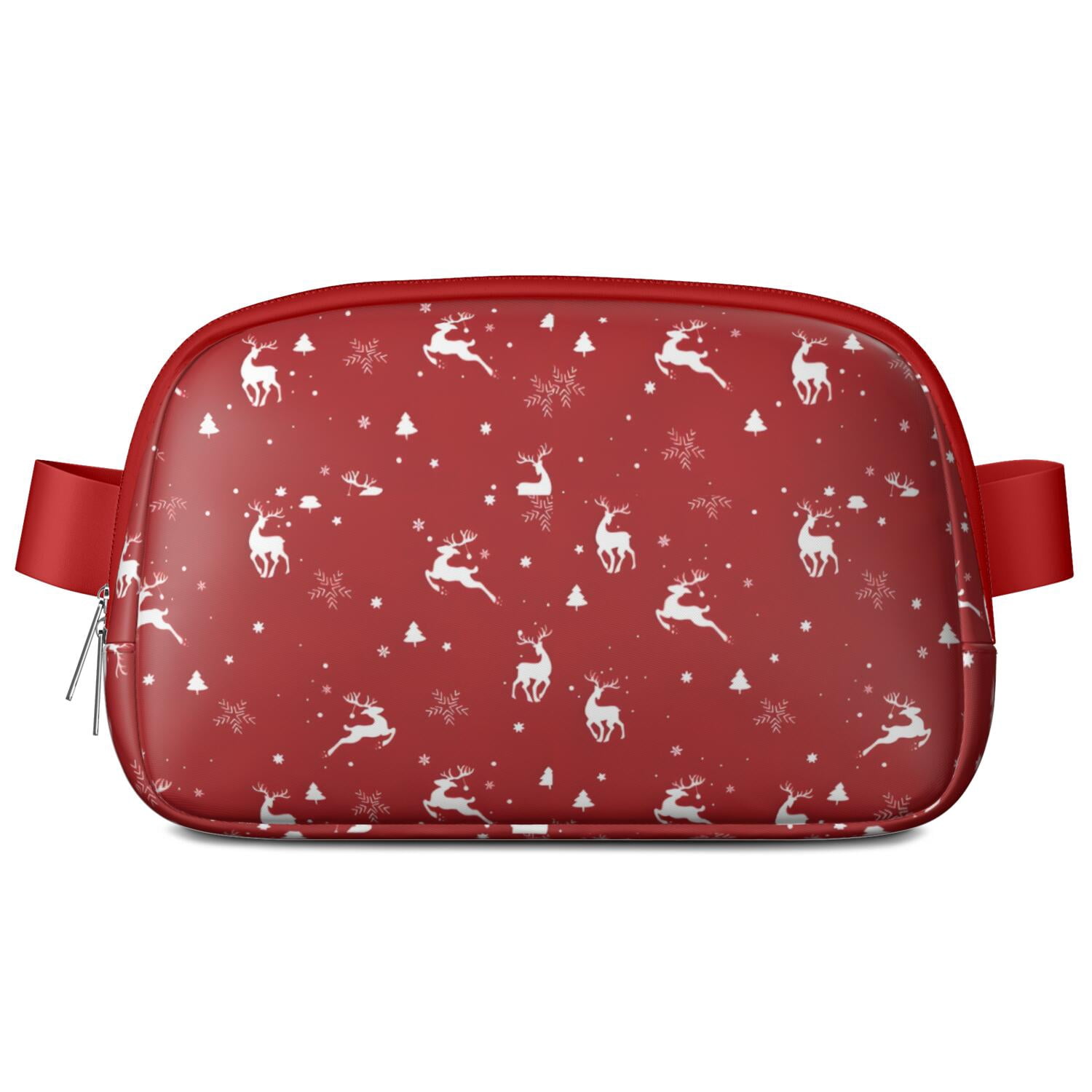 Red Christmas Deer Pattern Cute Fanny Packs for Women,Travel Waterproof ...