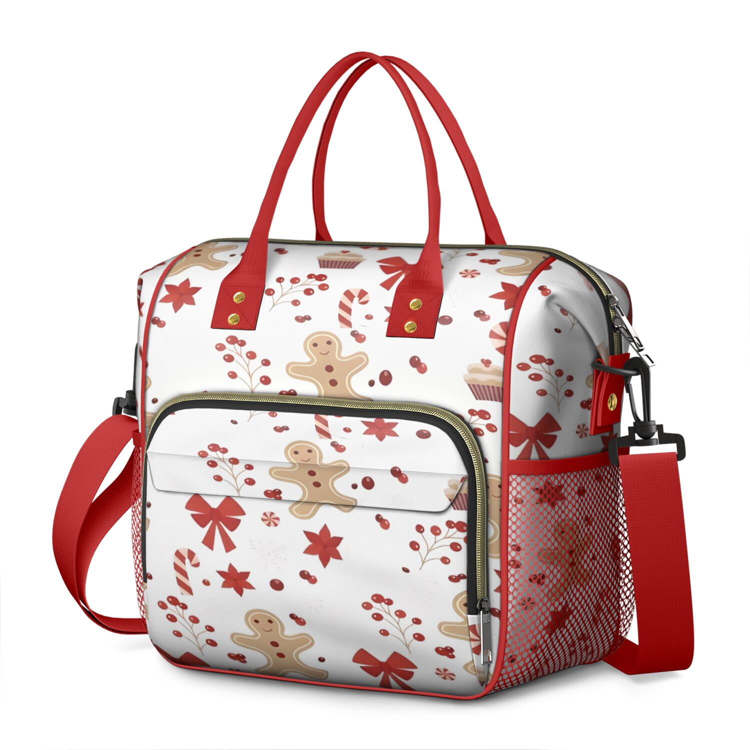 Red Christmas Gingerbread Man Pattern Womens Lunch Box for Work ...