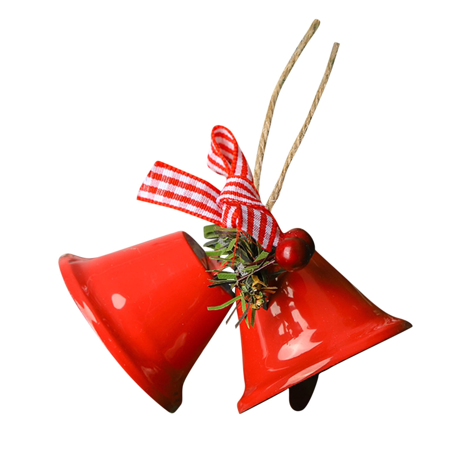 Red Christmas Metal Bell Pendant Wrought Iron For Festive Decor ...