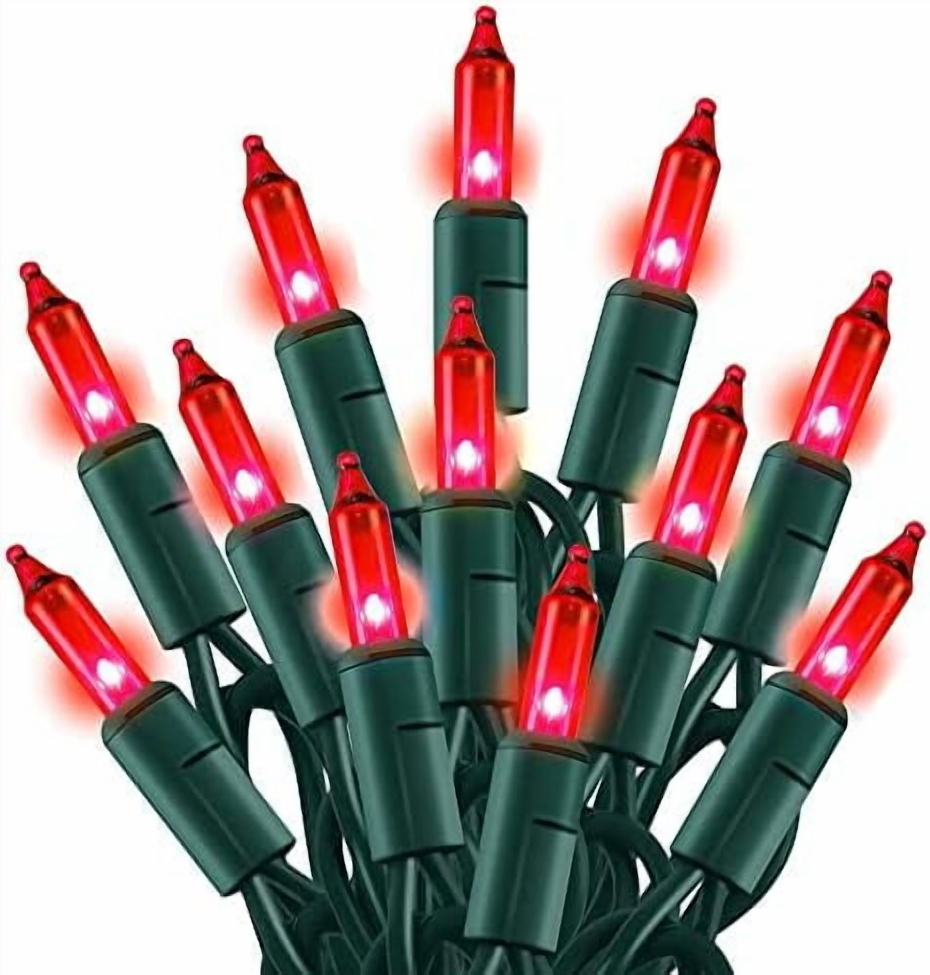 Red Christmas Mini String Lights, 20FT 100 Count Incandescent ...