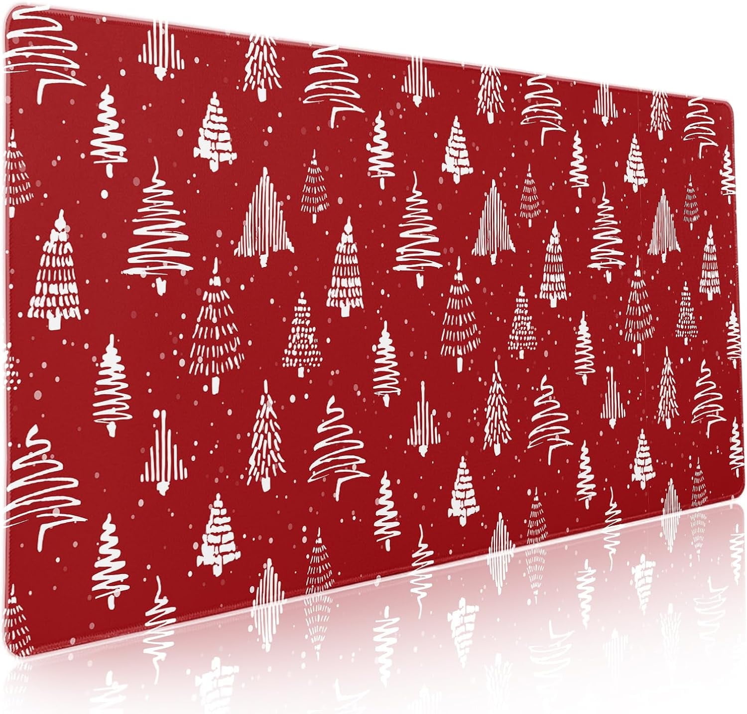 Red Christmas Mouse Pad Christmas Tree Xmas Holiday Winter Extended ...