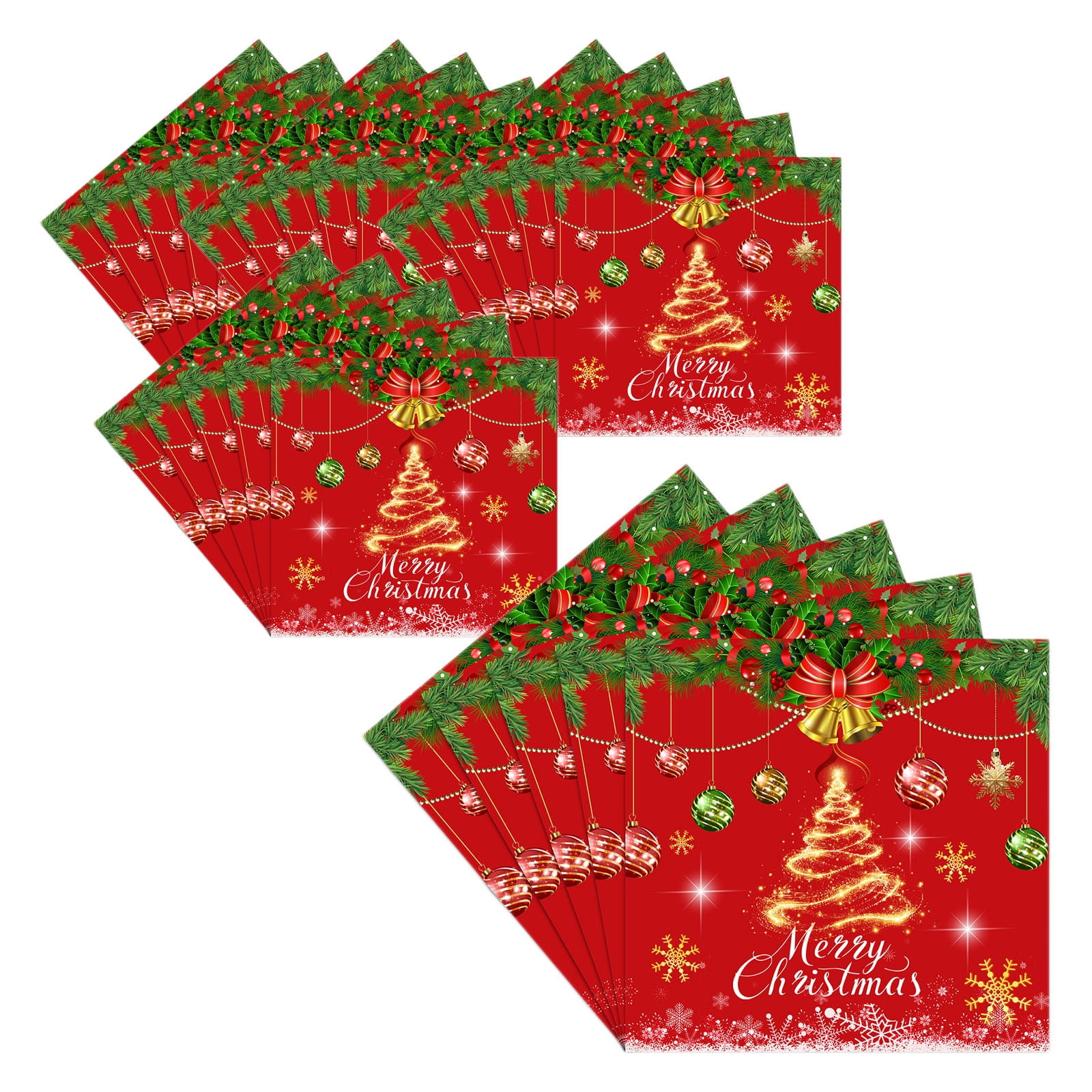 Red Christmas Paper Plates 20 Pack, Disposable Party Tableware with ...