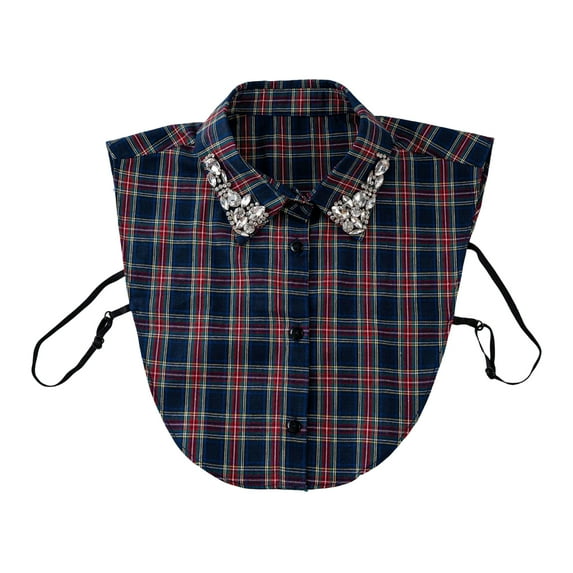 Red Christmas Plaid Rhinestone Detachable Collar, 2026 Christmas ...