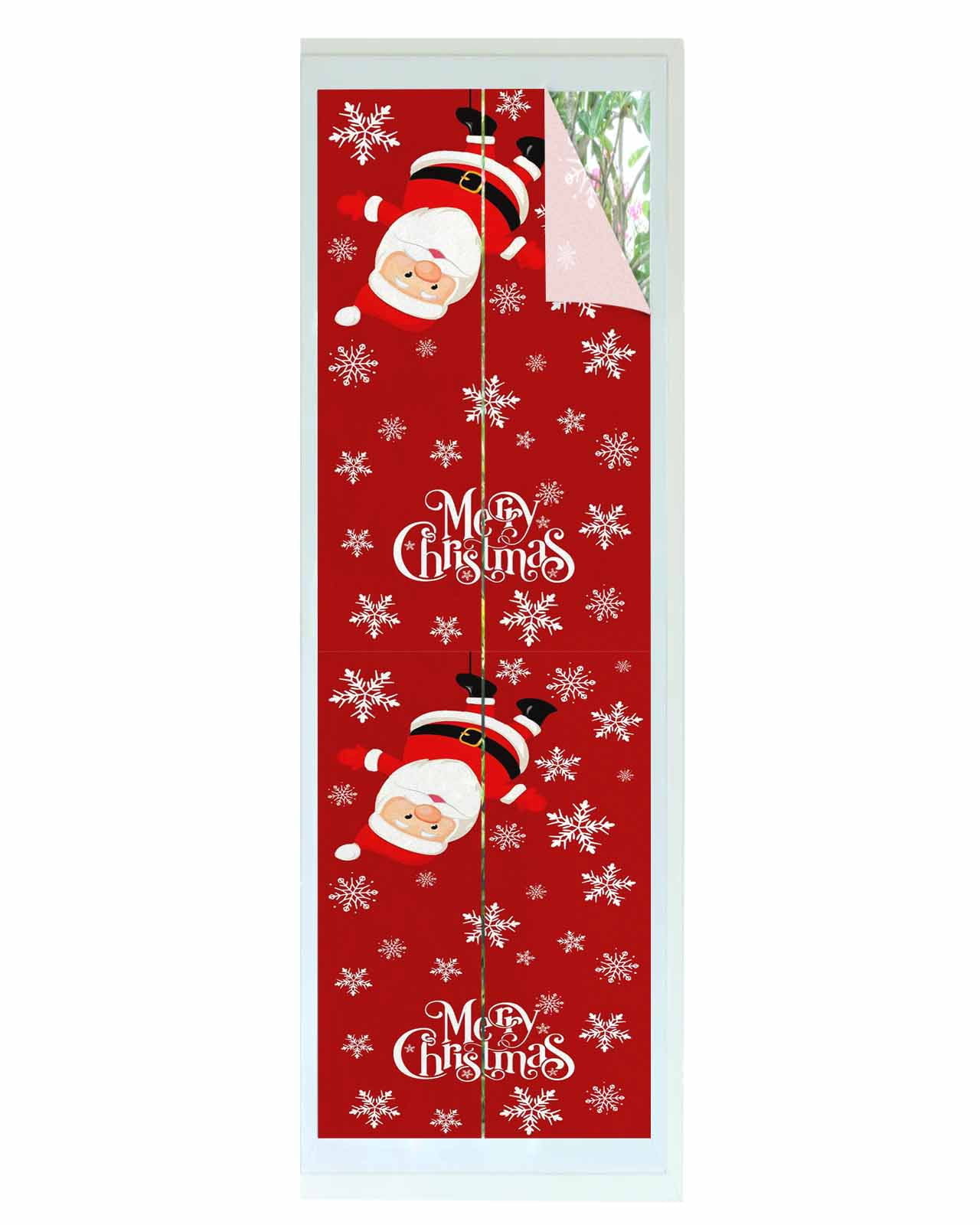 Red Christmas Santa Window Privacy Film Stained Glass Window Film ...