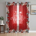 Red Christmas Sheer Curtains 72 Inch Length 2 Panels Set, Winter Santa ...