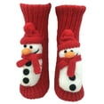 Red Christmas Sleep Floor Socks With Three Dimensional Wool Design For ...