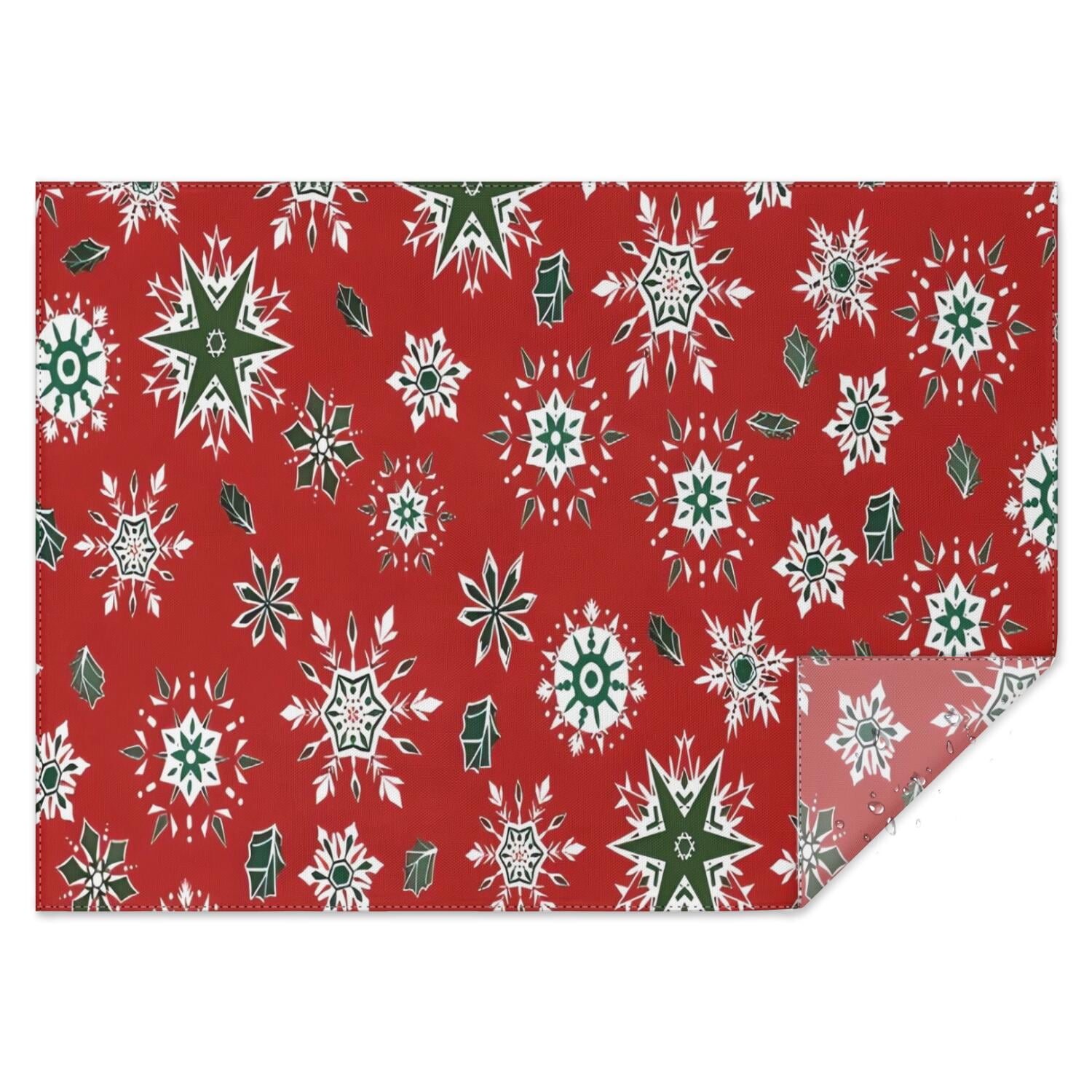 Red Christmas Snowflake Pattern Rectangle Tablecloth 60"x84",Waterproof ...