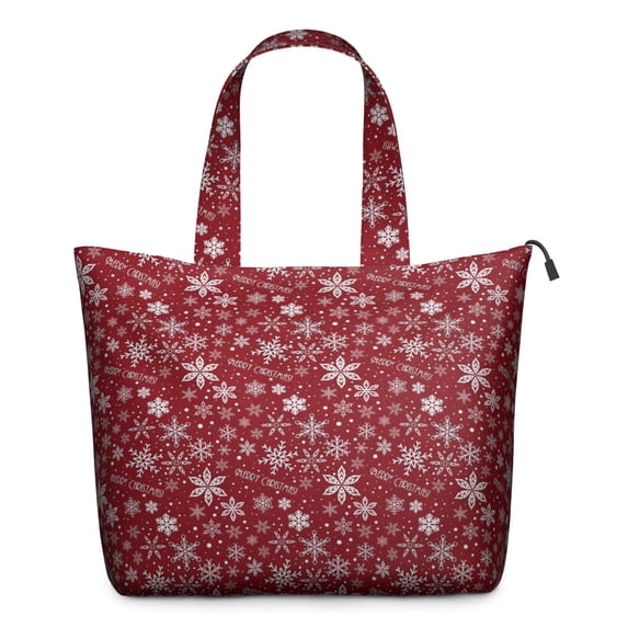 Red Christmas Snowflake Pattern Travel Tote Bags for Women Carry On ...
