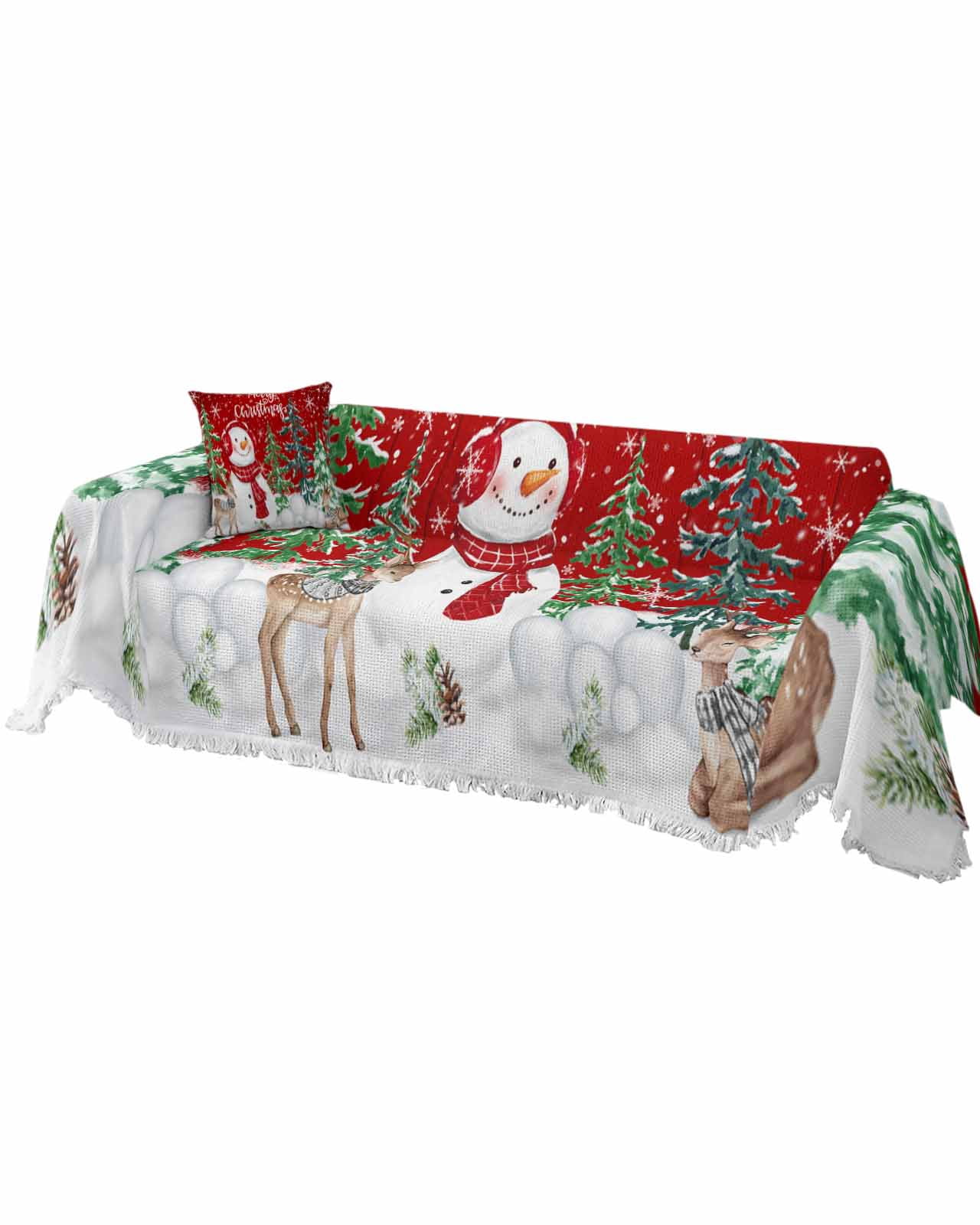 Red Christmas Sofa Couch Covers for 3 Cushion Couch, Washable L Shape ...