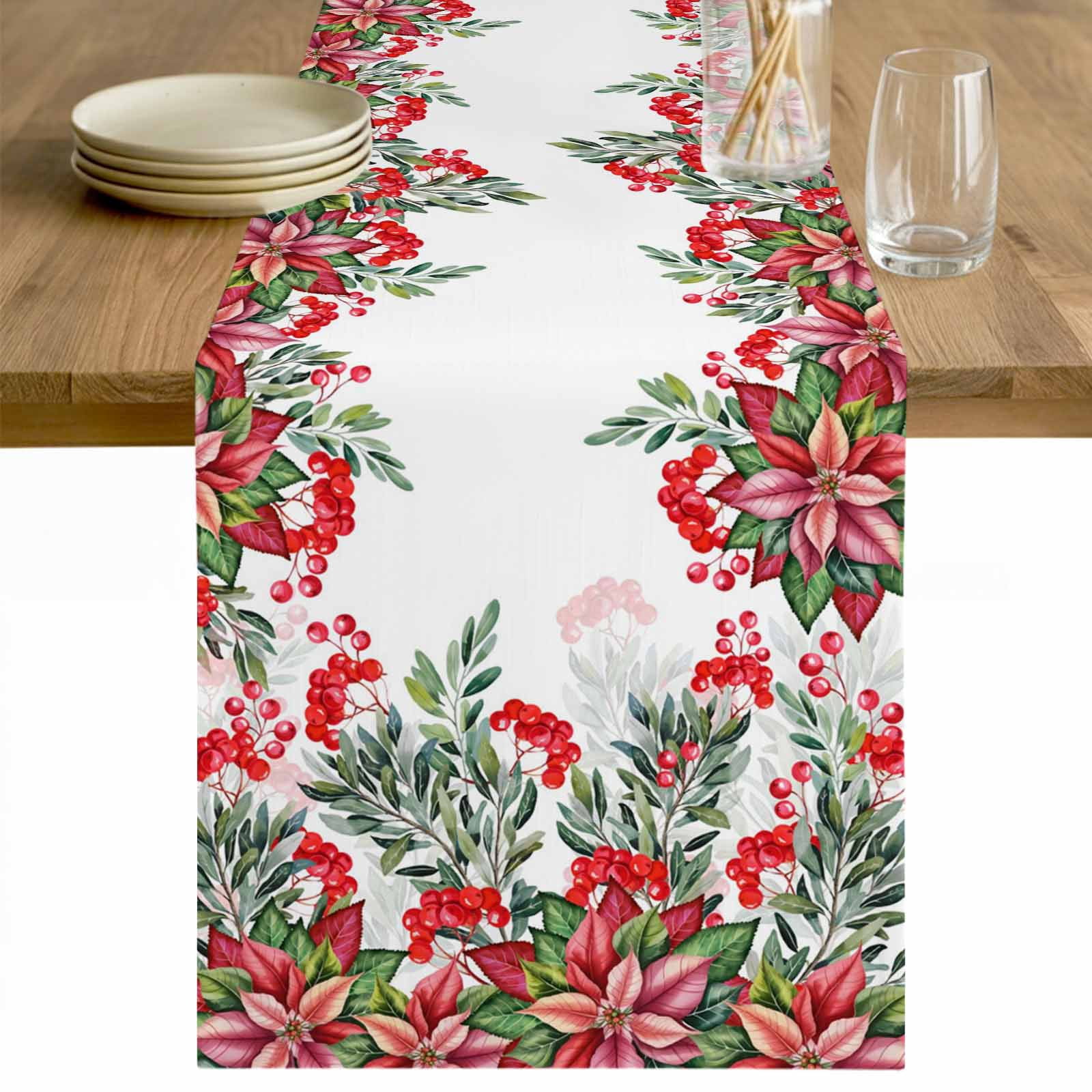 Red Christmas Table Runner 108 Inches Long Farmhouse Dress Scarves ...