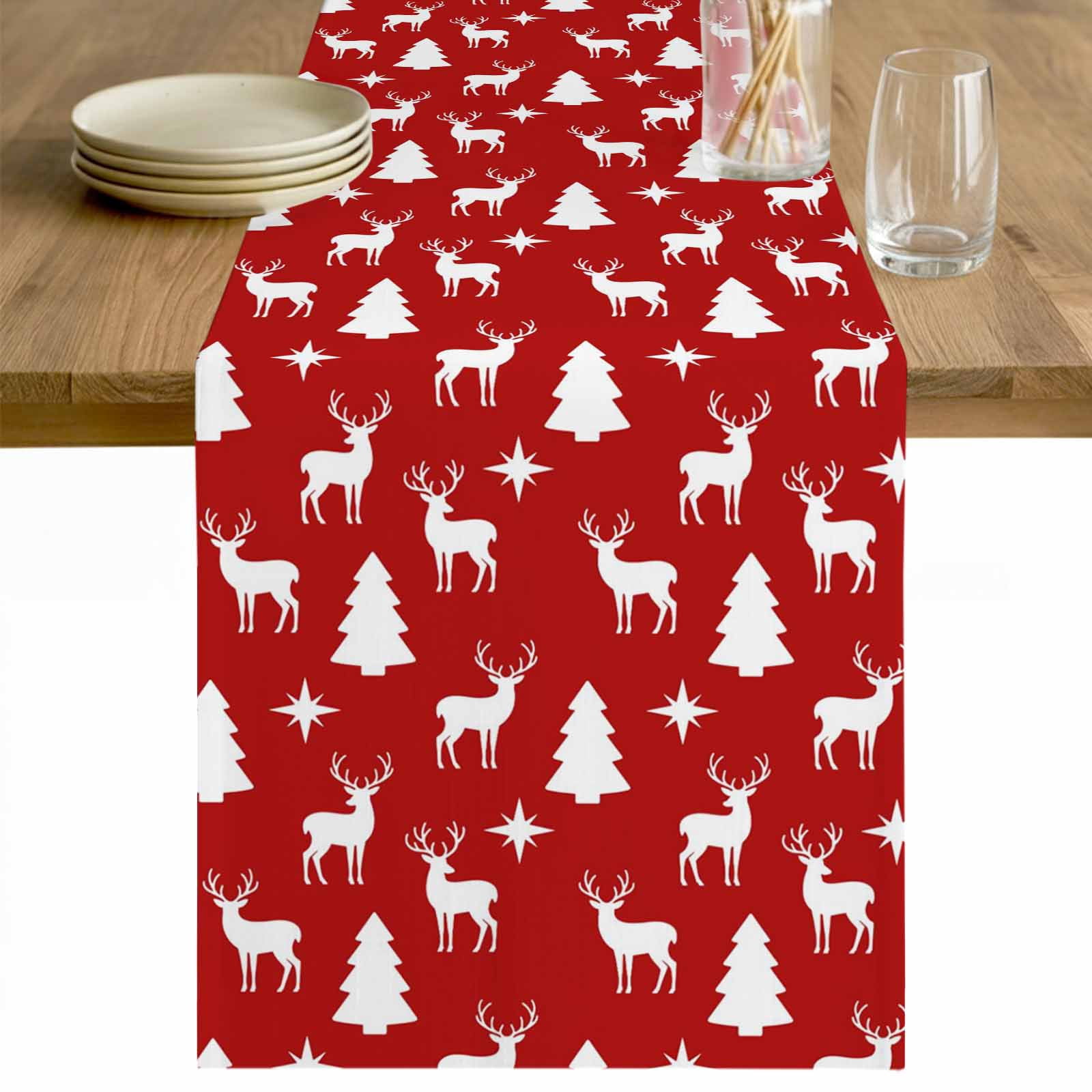 Red Christmas Table Runner 70 Inches Long Farmhouse Dress Scarves ...