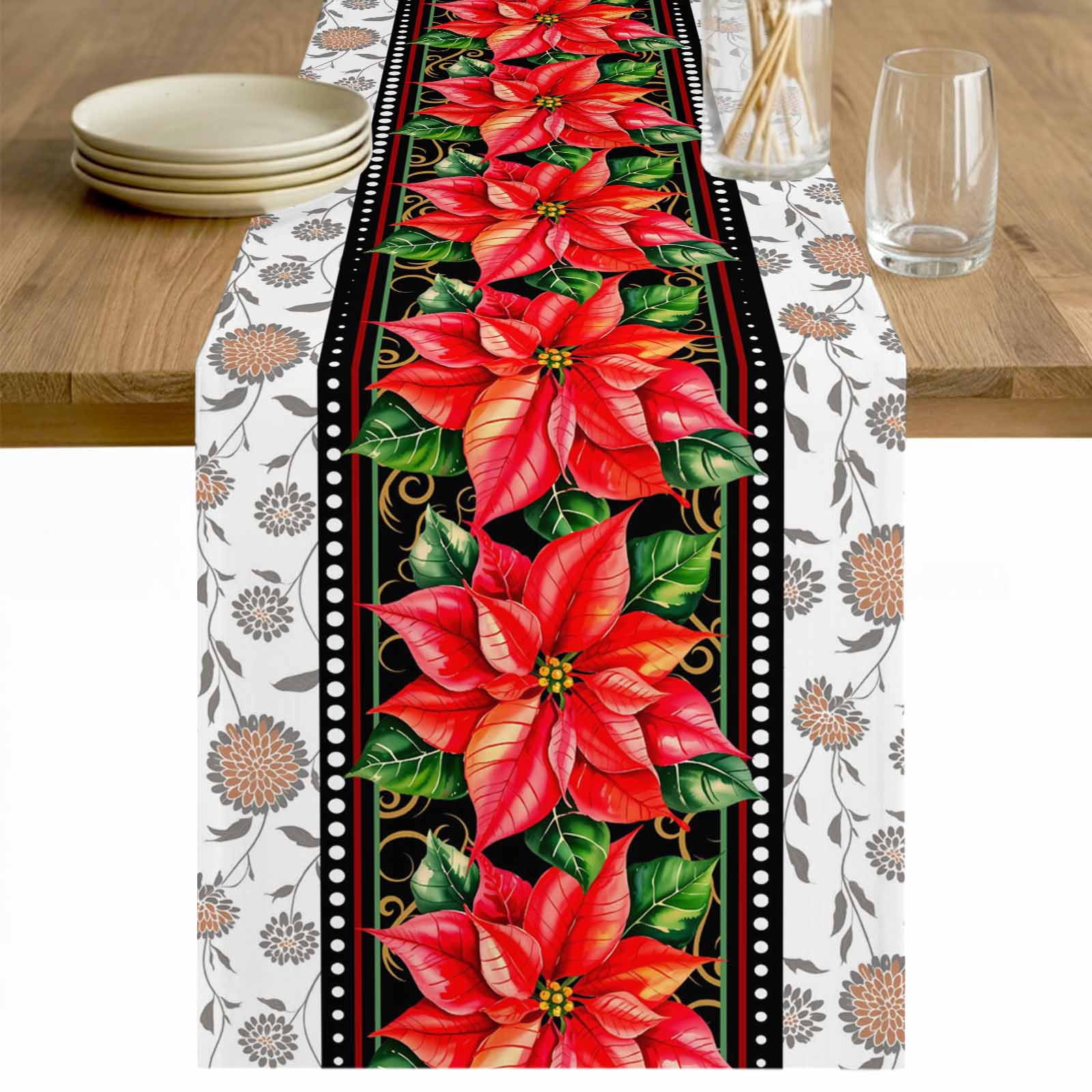 Red Christmas Table Runner 70 Inches Long Farmhouse Dress Scarves, Xmas ...