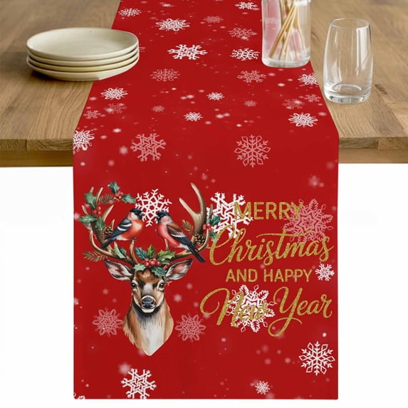 Red Christmas Table Runner 72 Inches Long Farmhouse Dress Scarves ...