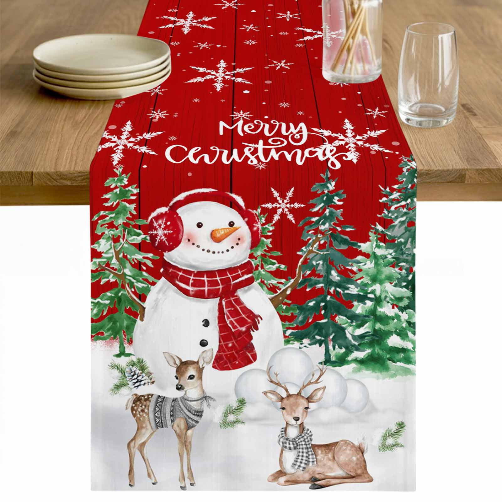 Red Christmas Table Runner 72 Inches Long Farmhouse Dress Scarves, Xmas ...