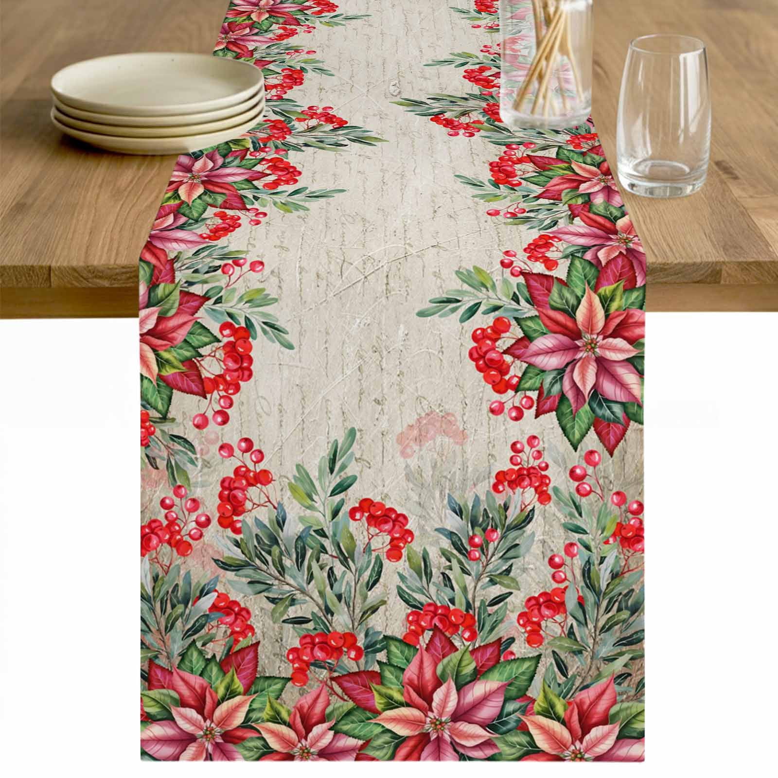 Red Christmas Table Runner 90 Inches Long Farmhouse Dress Scarves ...