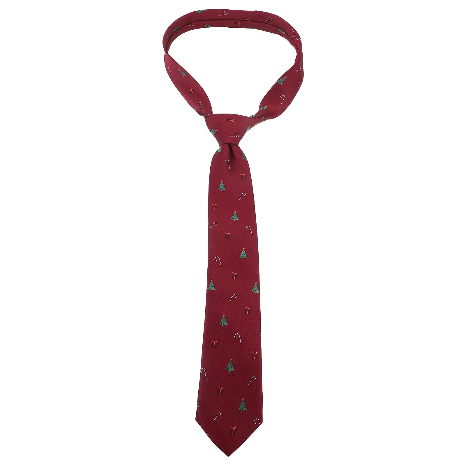 Red Christmas Tie Men Necktie Tree Ties Business Etiquette Polyester ...