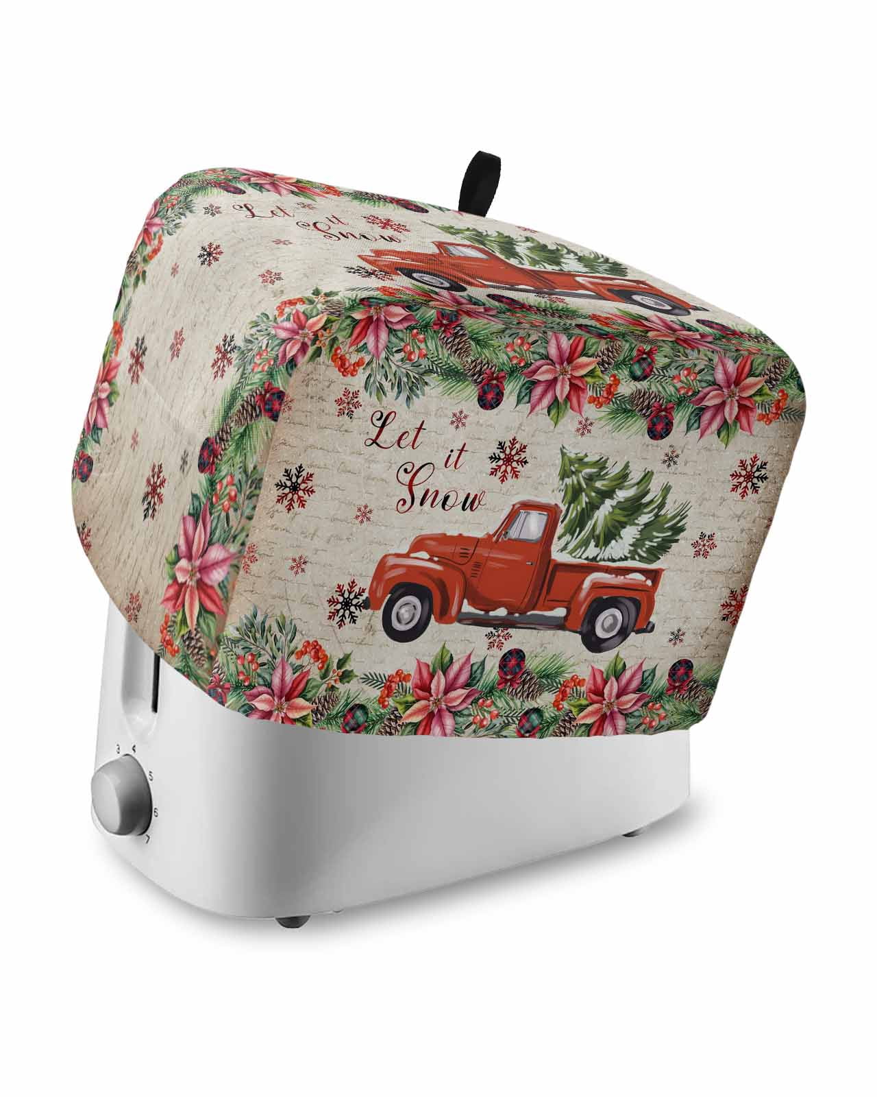 Red Christmas Toaster Cover 4 Slice, Large Kitchen Appliance Covers ...
