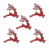 Red Christmas Tree Ornament Deer 5Pcs Set Shimmering Hanging Baubles ...