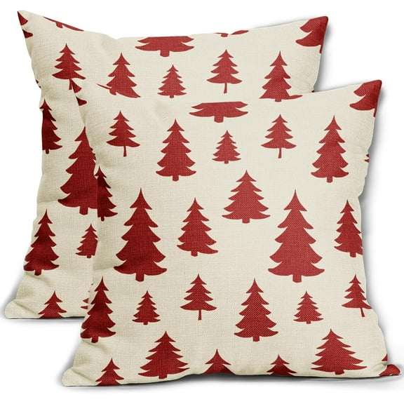 Christmas Pillow Covers 20x20 Set of 2, Colorful Christmas Tree Decor ...