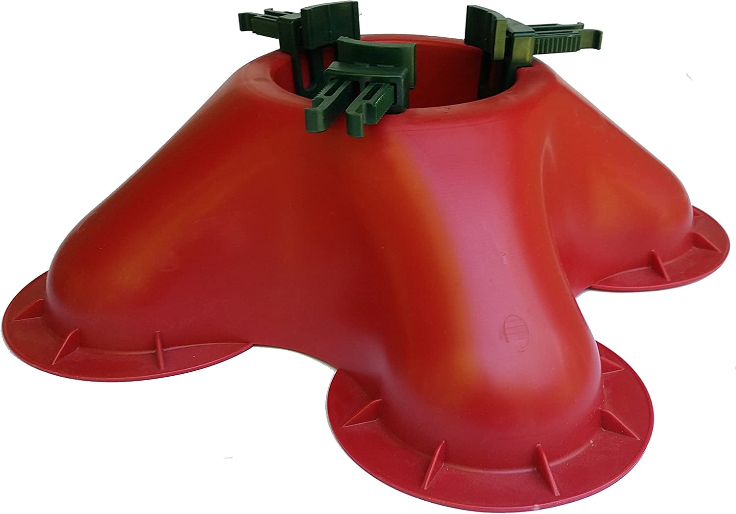 Red Christmas Tree Stand with Clamping System - For Live Trees up to 10 ...