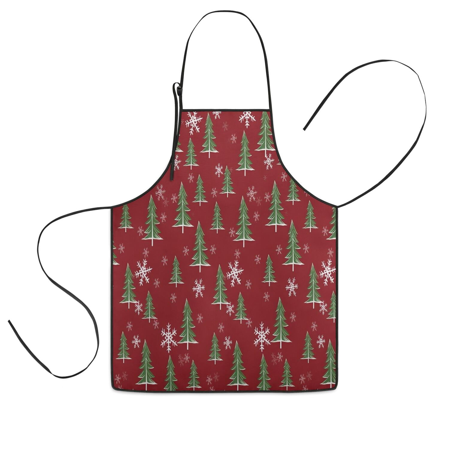 Red Christmas Tree and Snowflake Pattern Kids Aprons for Girls and Boys ...