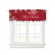 "Holiday Themed Christmas Curtain Valance, Snowman and Tree Design, 54 ...