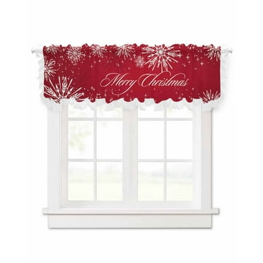 "Holiday Themed Christmas Curtain Valance, Snowman and Tree Design, 54 ...