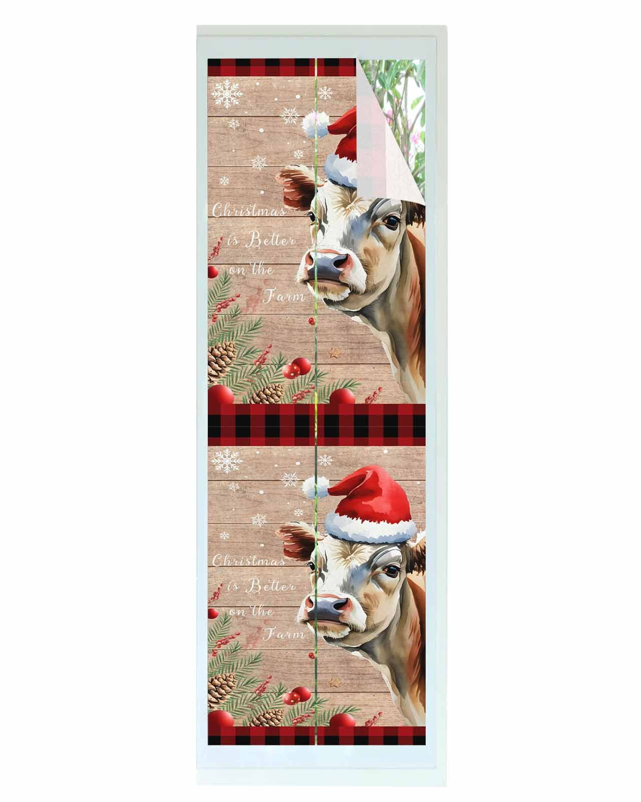Red Christmas Window Privacy Film Stained Glass Window Film Decorative ...